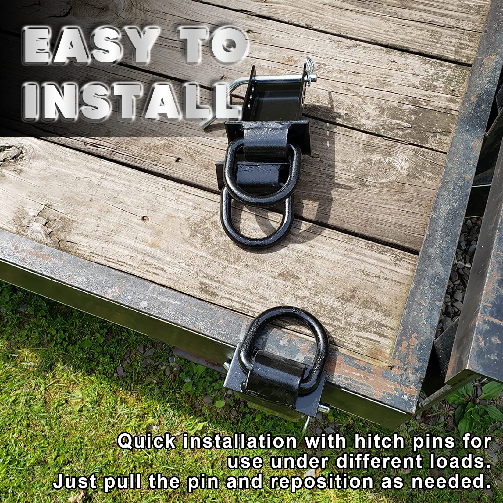 Snapklik.com : VONLX Stake Pocket D Rings 2Pcs 18000lbs Heavy Duty ...