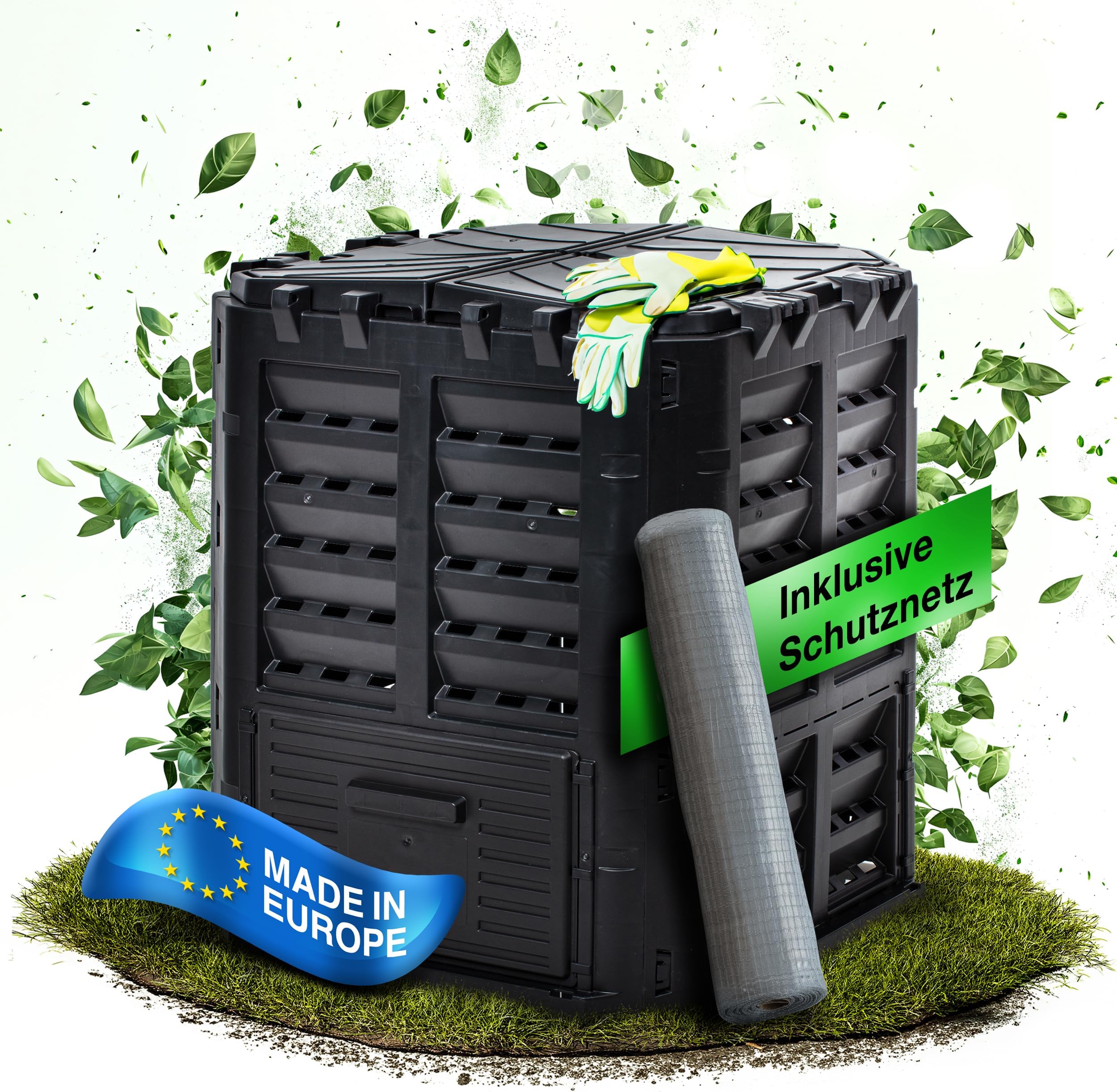 D&S Vertriebs GmbH Thermo Komposter Wetterfest aus Kunststoff, Schwarz ...