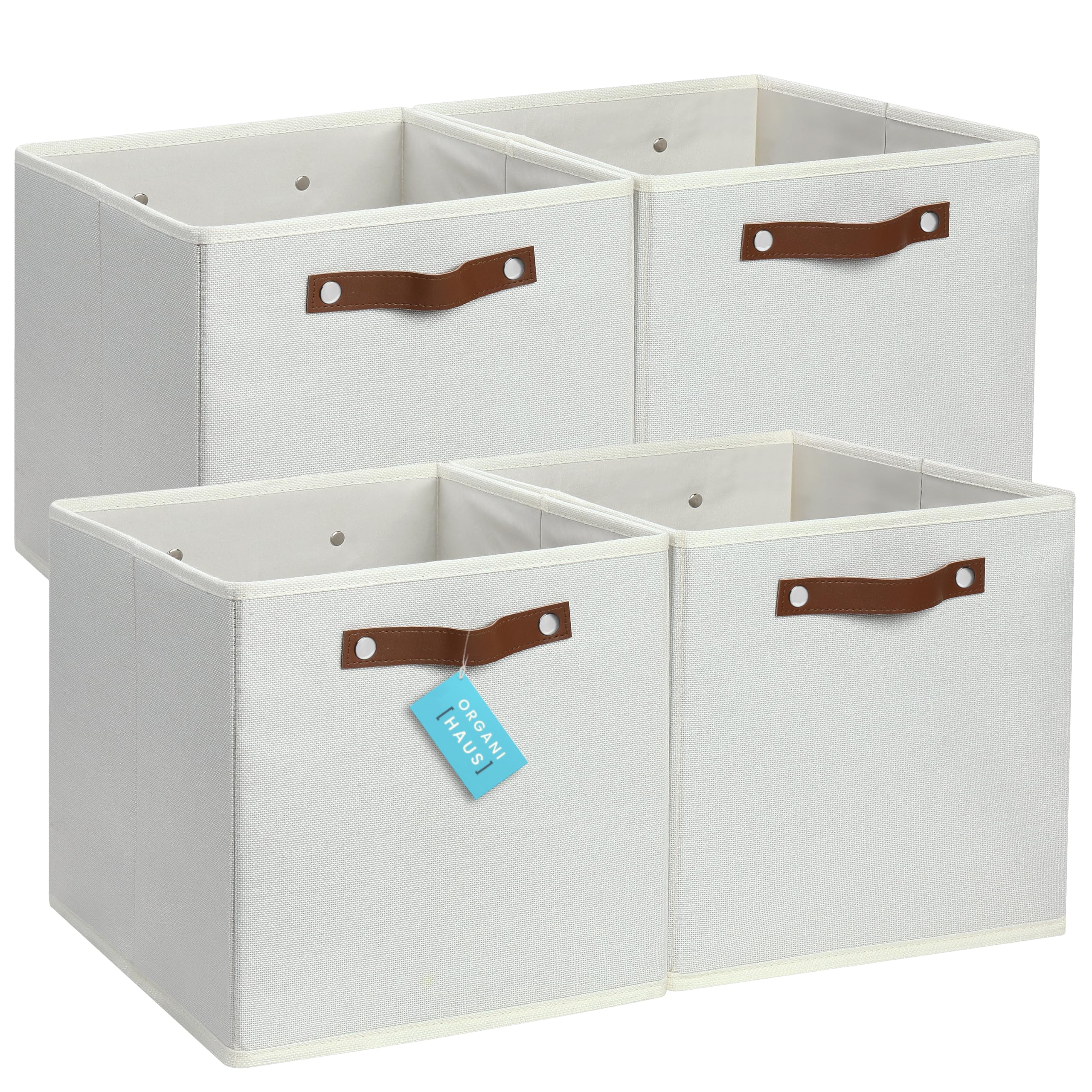 Amazon.com: OrganiHaus 12x12 Cube Storage Bin set of 4, Fabric Storage ...