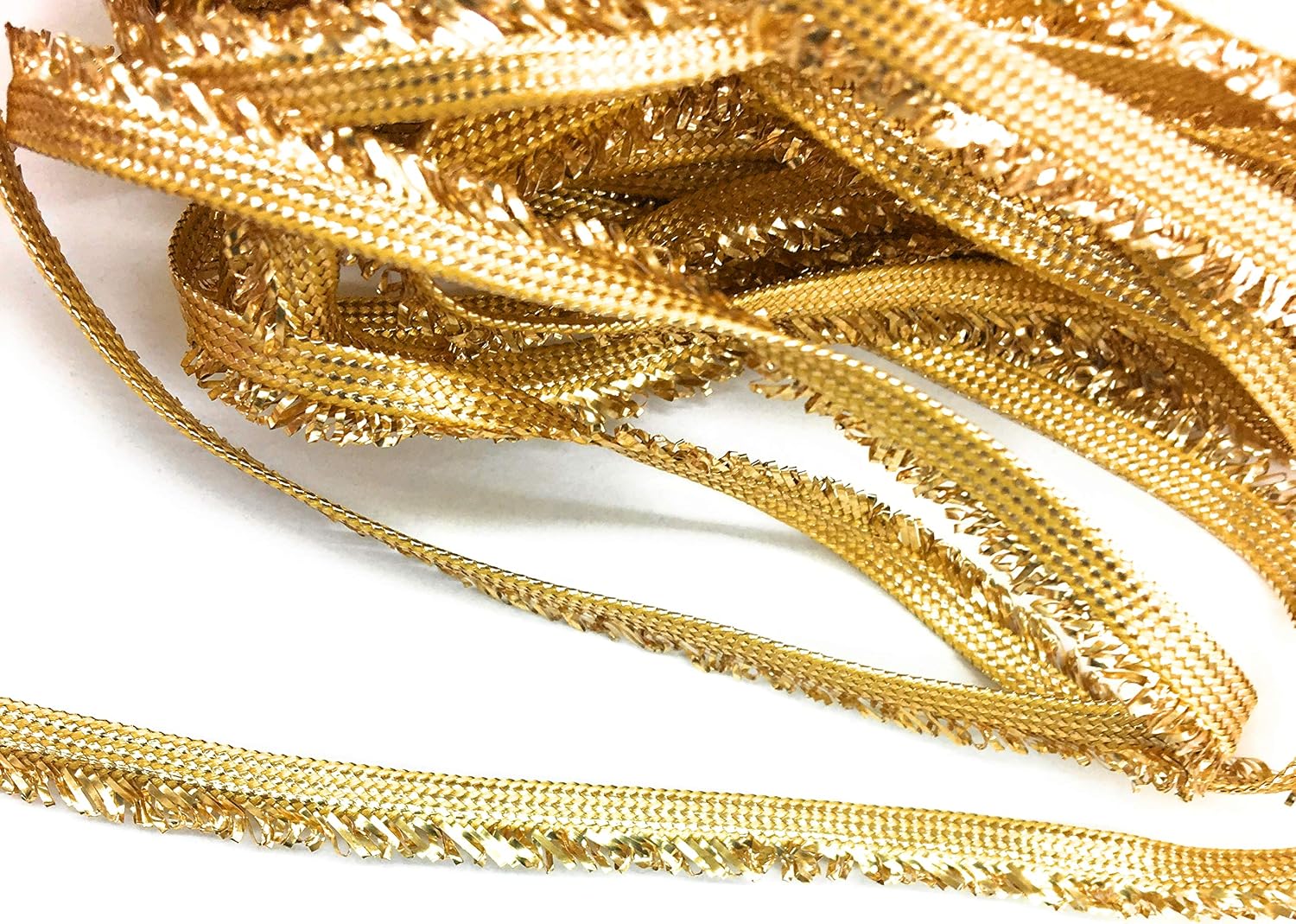 Amazon.com: Gold Metallic Flat Braid Fringe 10 Yards 1/4'' Inch (7mm) Wide