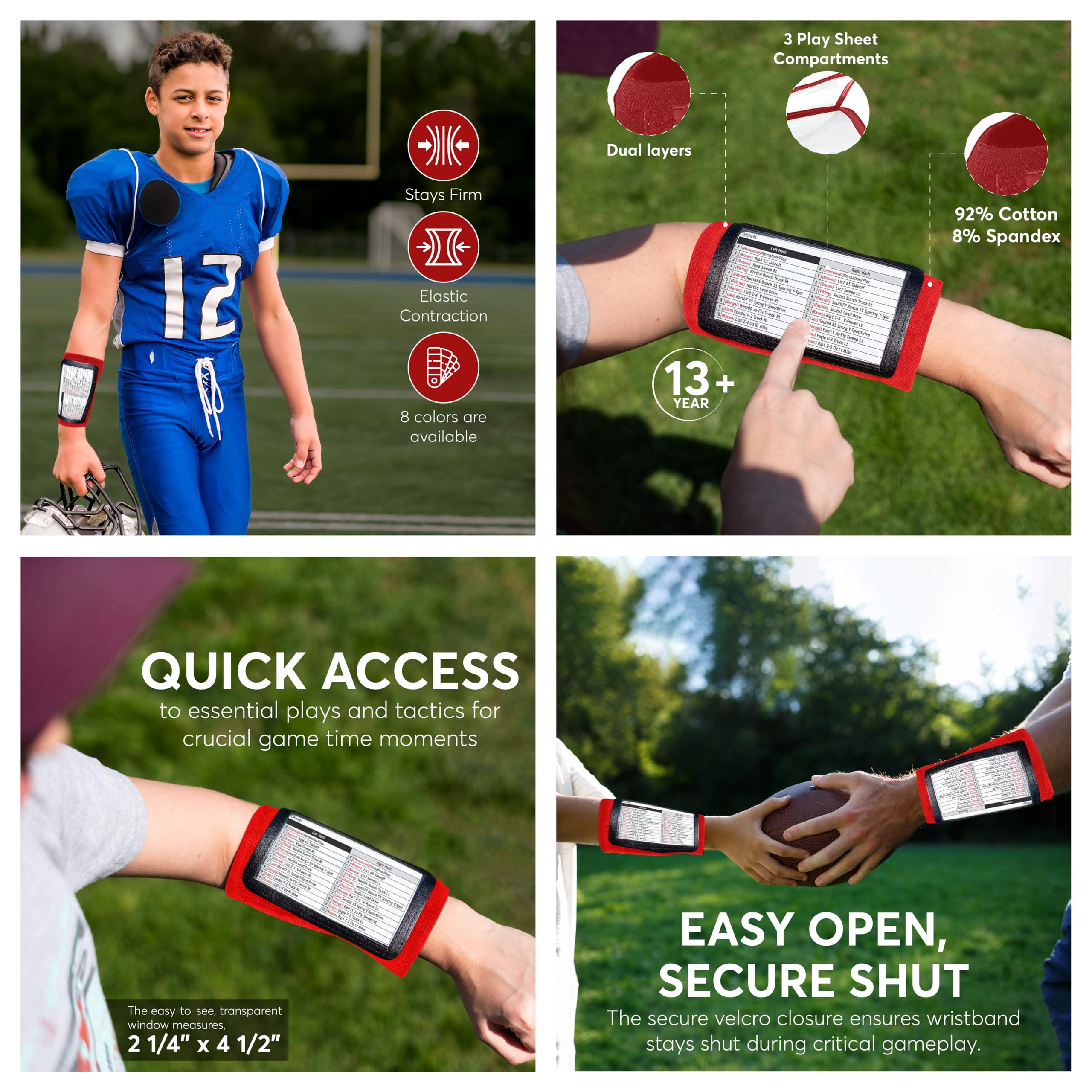 Snapklik.com : Pro Athletics QB Playbook Wristband - Football ...