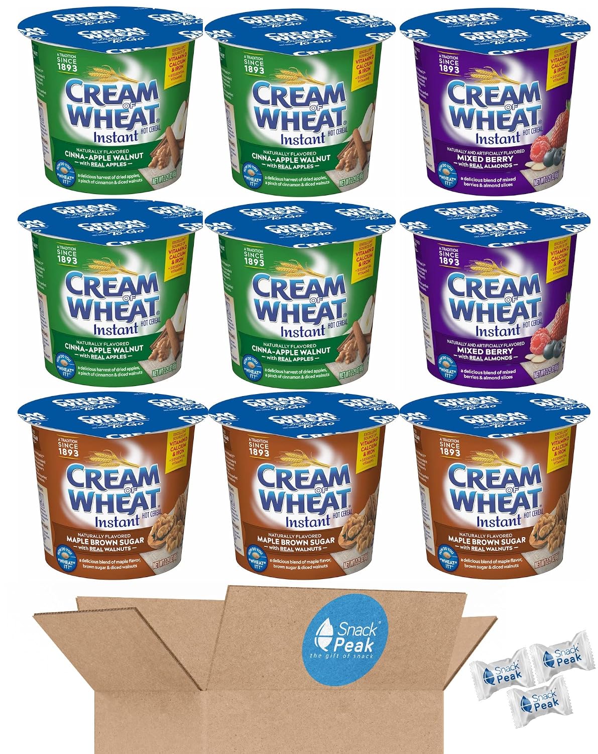 Amazon.com : Cream of Wheat To Go Cups Snack Peak Variety Gift Box ...