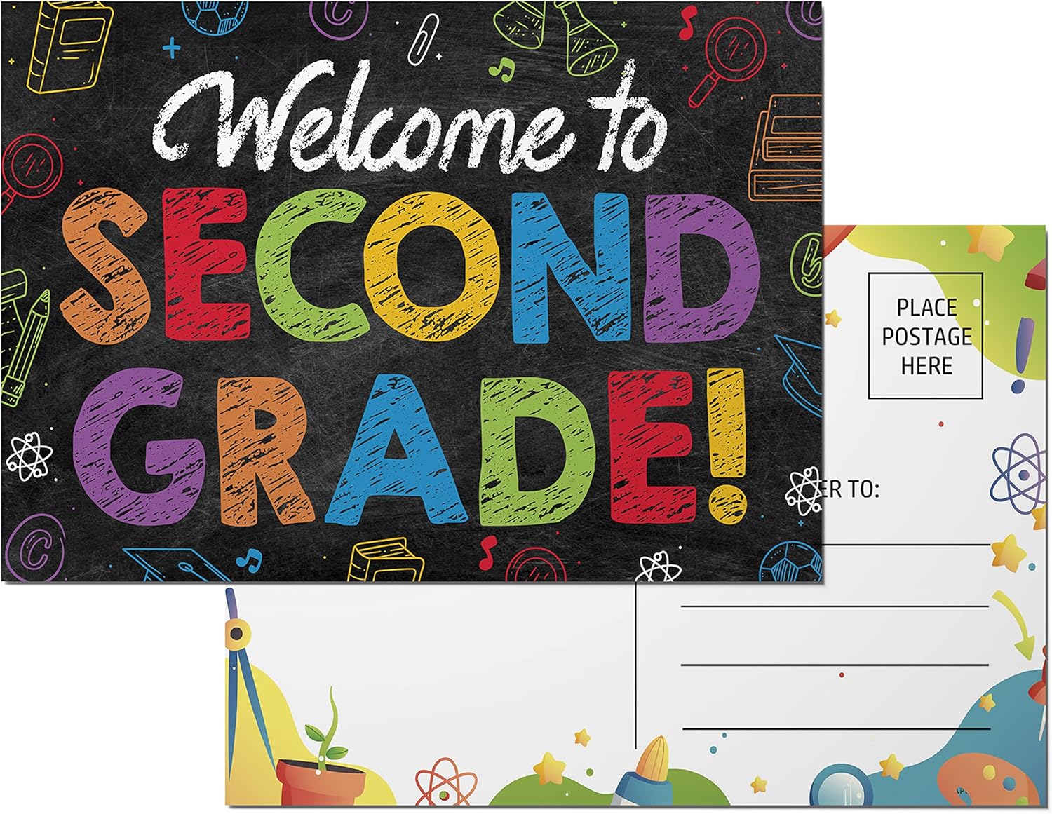 Amazon.com : AGAPE LOVE CARDS Welcome To 2nd Grade Postcards - (50 Pack ...