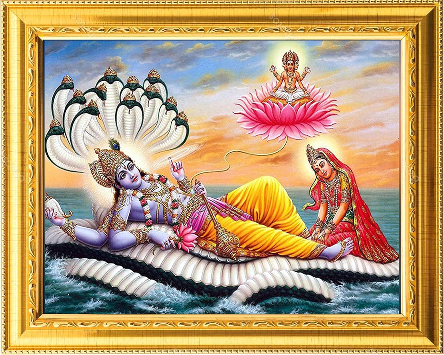 NDFRAME bhagwan Vishnu ji laxmi maa garuda/Hindu Bhagwan Devi Devta ...