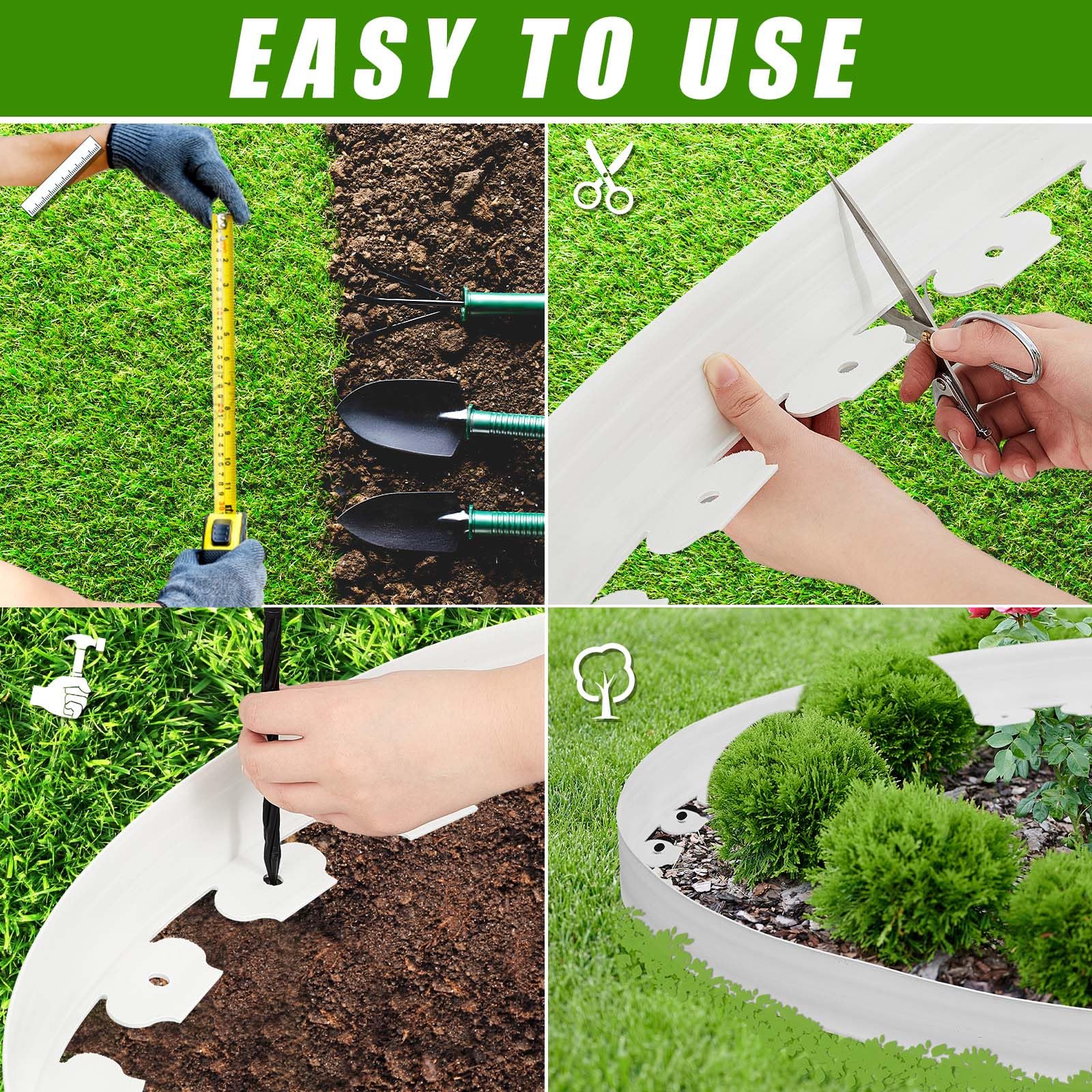 Snapklik.com : Sasylvia 2 X 200 Landscape Edging Kit Edging Border Coil ...