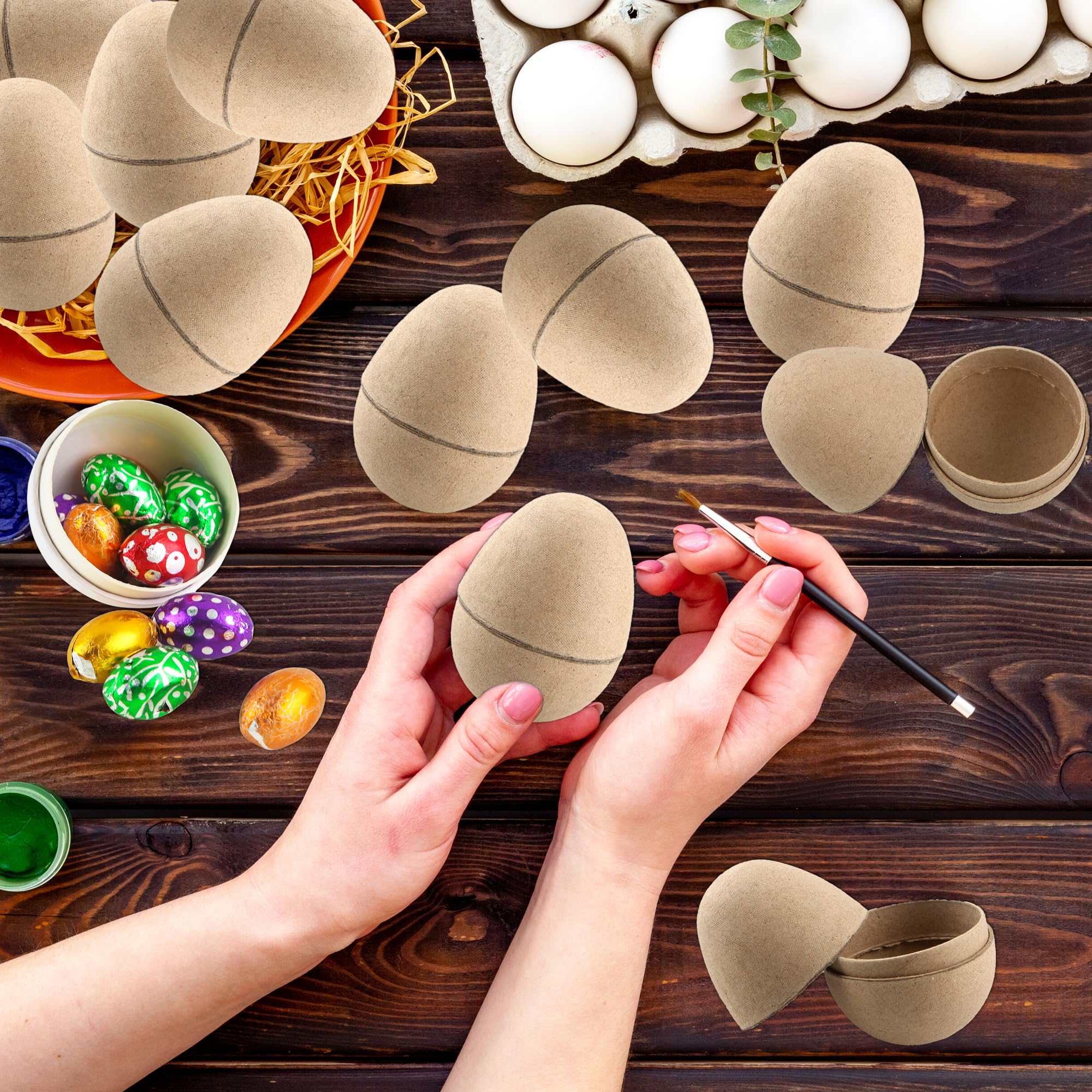 Paper Mache Easter Eggs 120 Pcs - 3.2 Inch Empty DIY Craft Eggs For ...