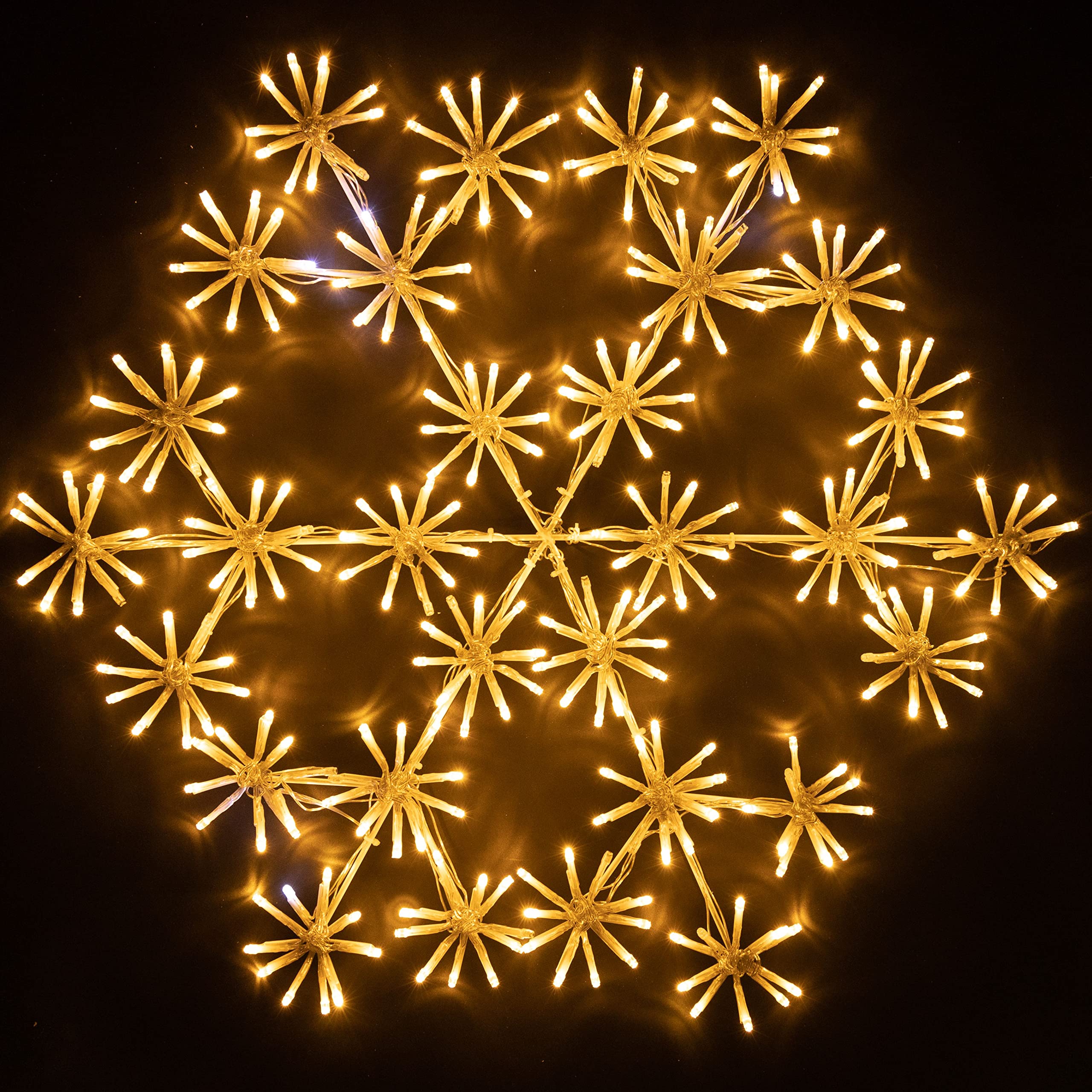 SHATCHI 64Cm Starburst Snowflake Shape Silhouette with 300 Warm White ...