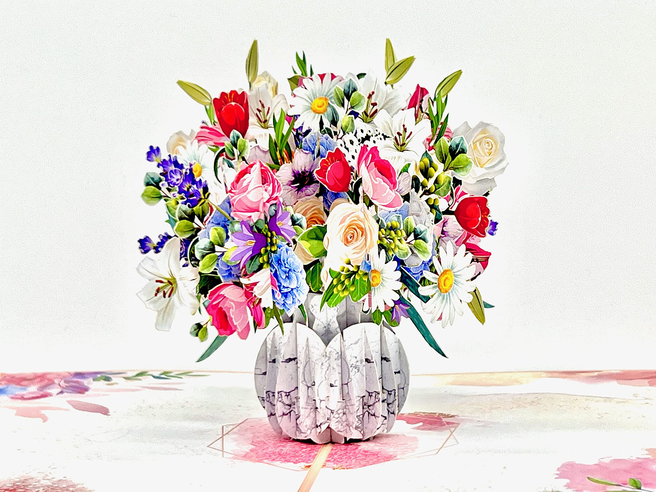 Three Dee Cards - Cherished Moments Mixed Bouquet Flower 3D Pop Up for ...