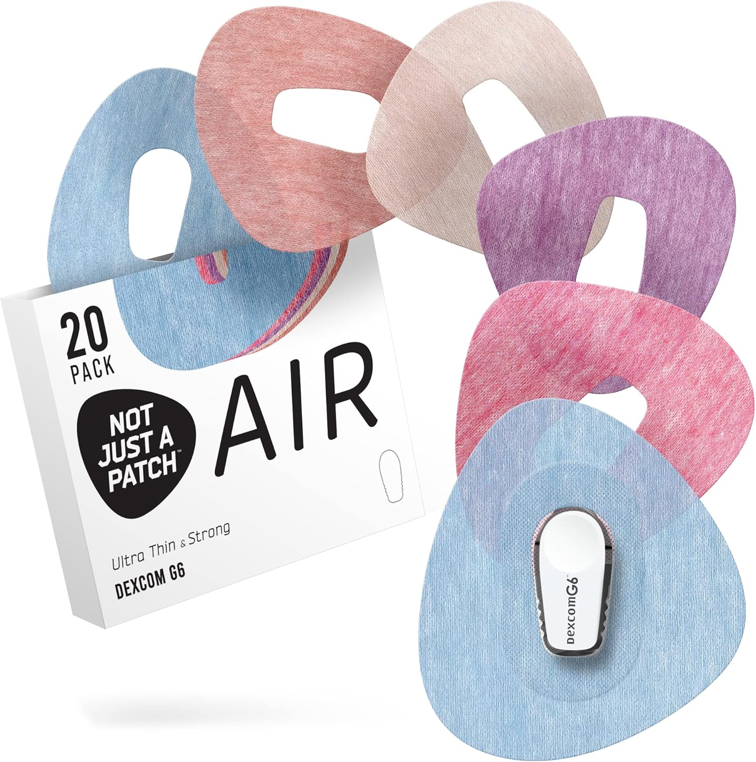 Not Just A Patch Air (20 Pack) - CGM Dexcom G6 Adhesive Patches with ...