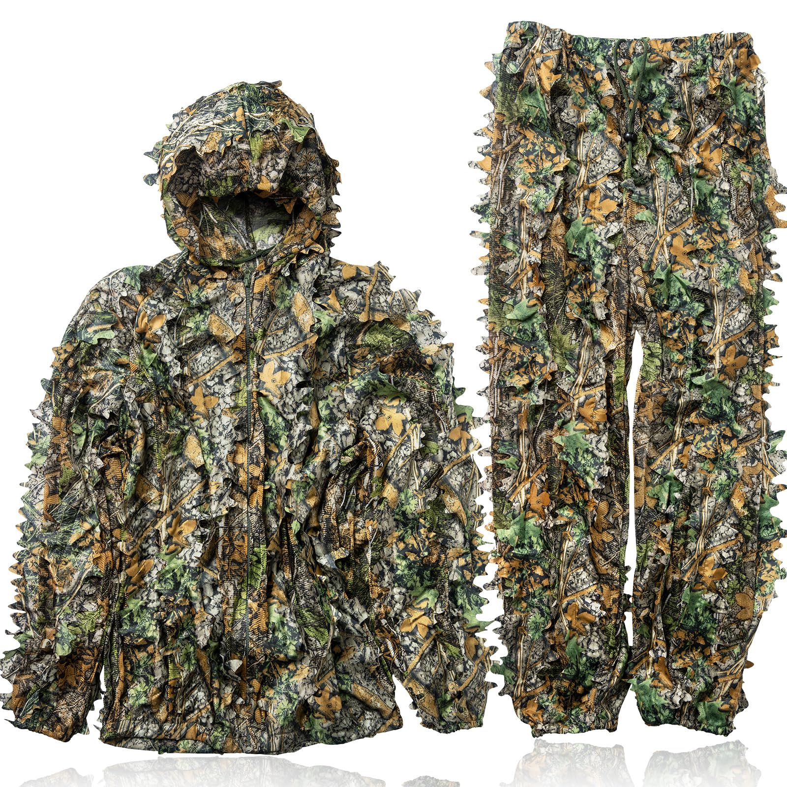 FanzKo Ghillie Suit For Men,Leafy Suit For Turkey Hunting,Leafy Gilly ...