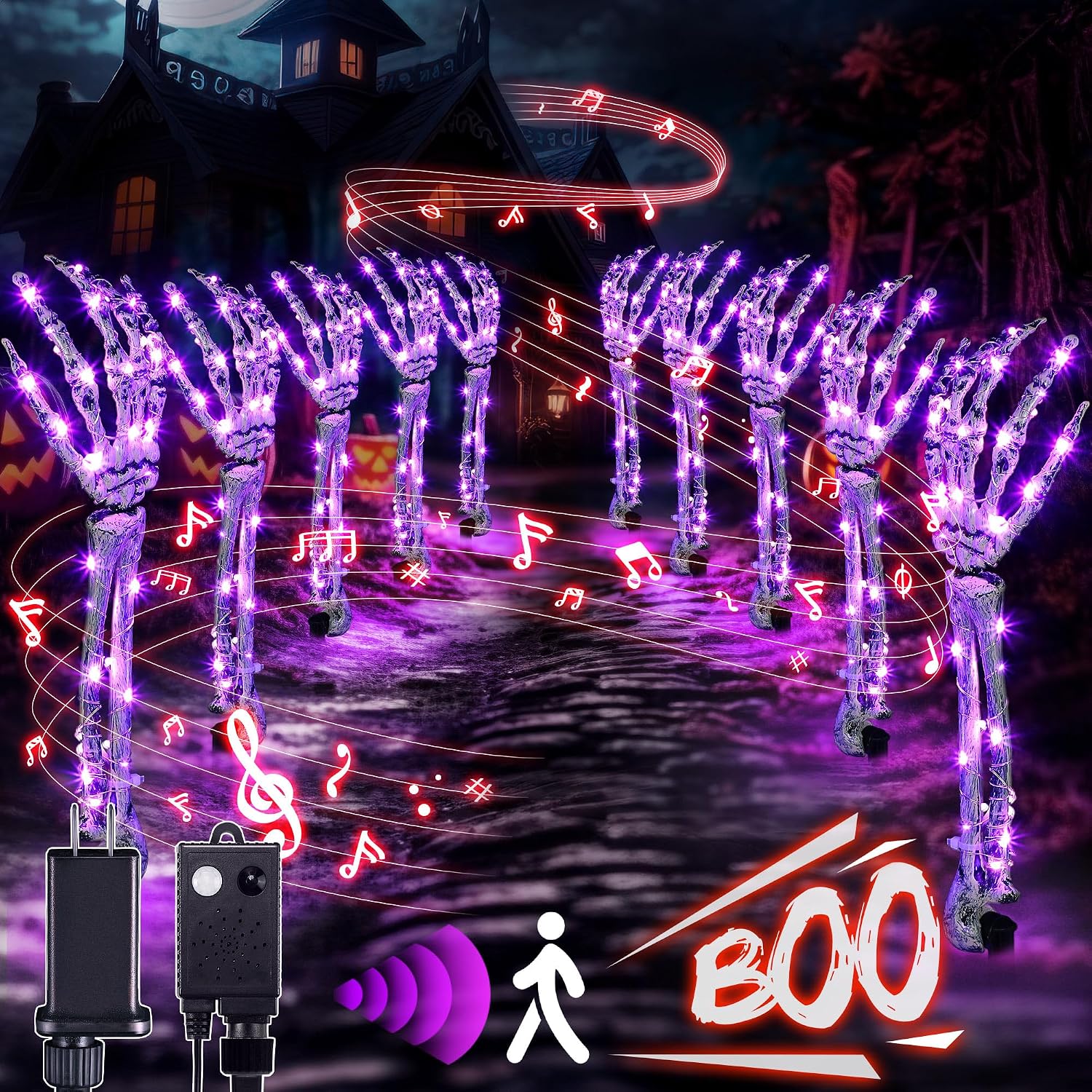 Amazon.com: Enhon Halloween Decorations, 10 Pack 14.7FT 300 LED ...