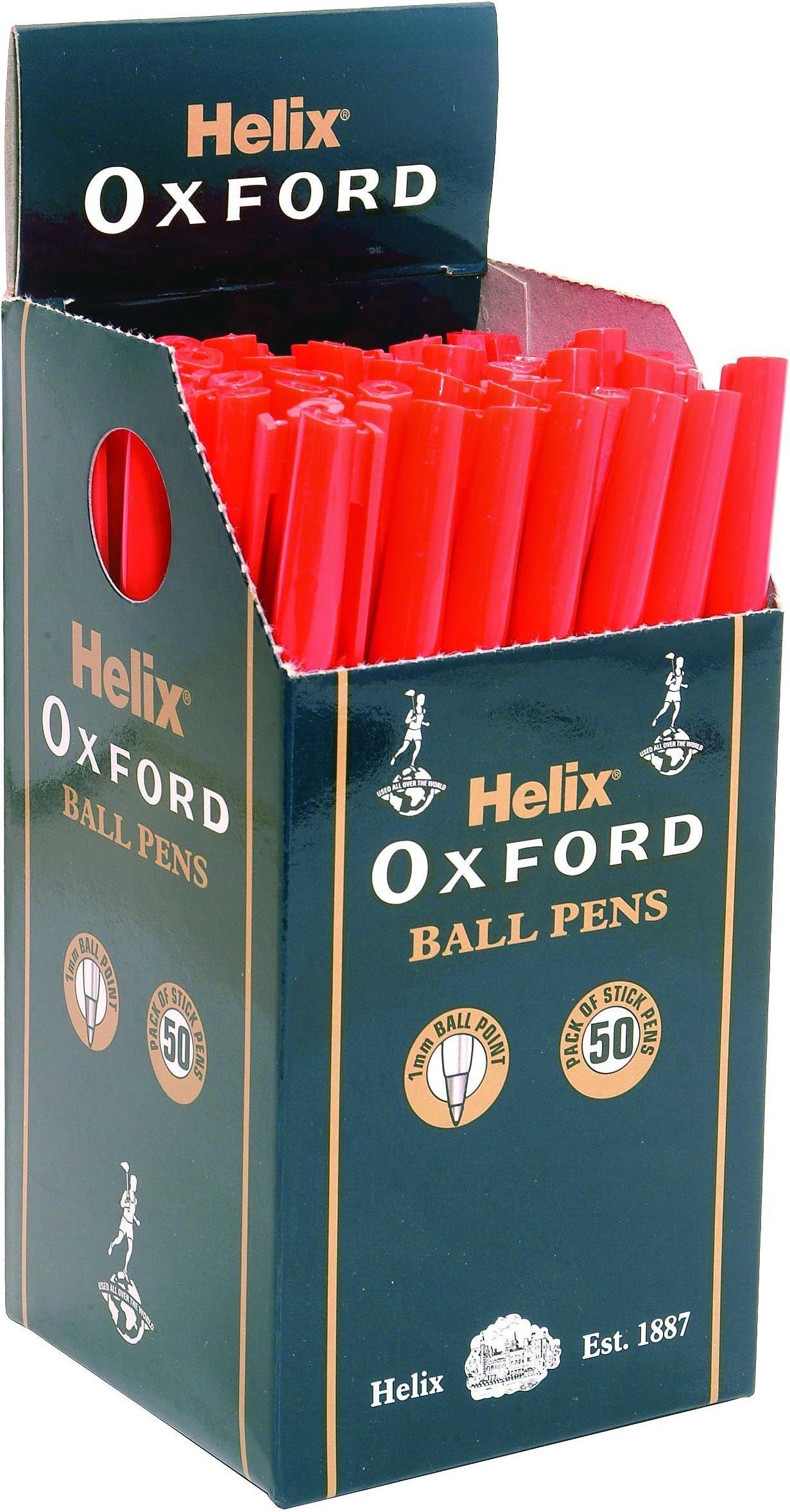 Helix Oxford Eco Pack of 10 Ballpoint Pens, (224702) : Amazon.co.uk ...