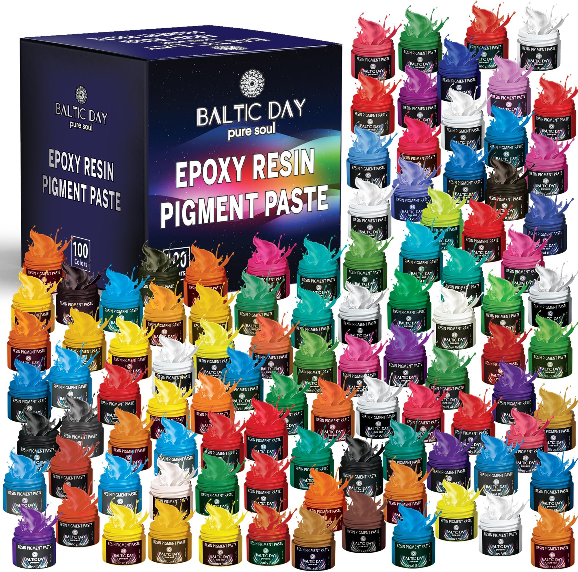 Amazon.com: 100 Pigment Pastes for Epoxy Resin Jars Set - Pigment Paste ...