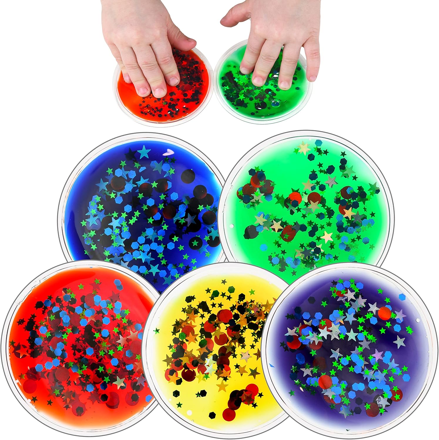 Amazon.com: Playlearn 5pc Sensory Gel Pad Circles - Squishy Toys ...
