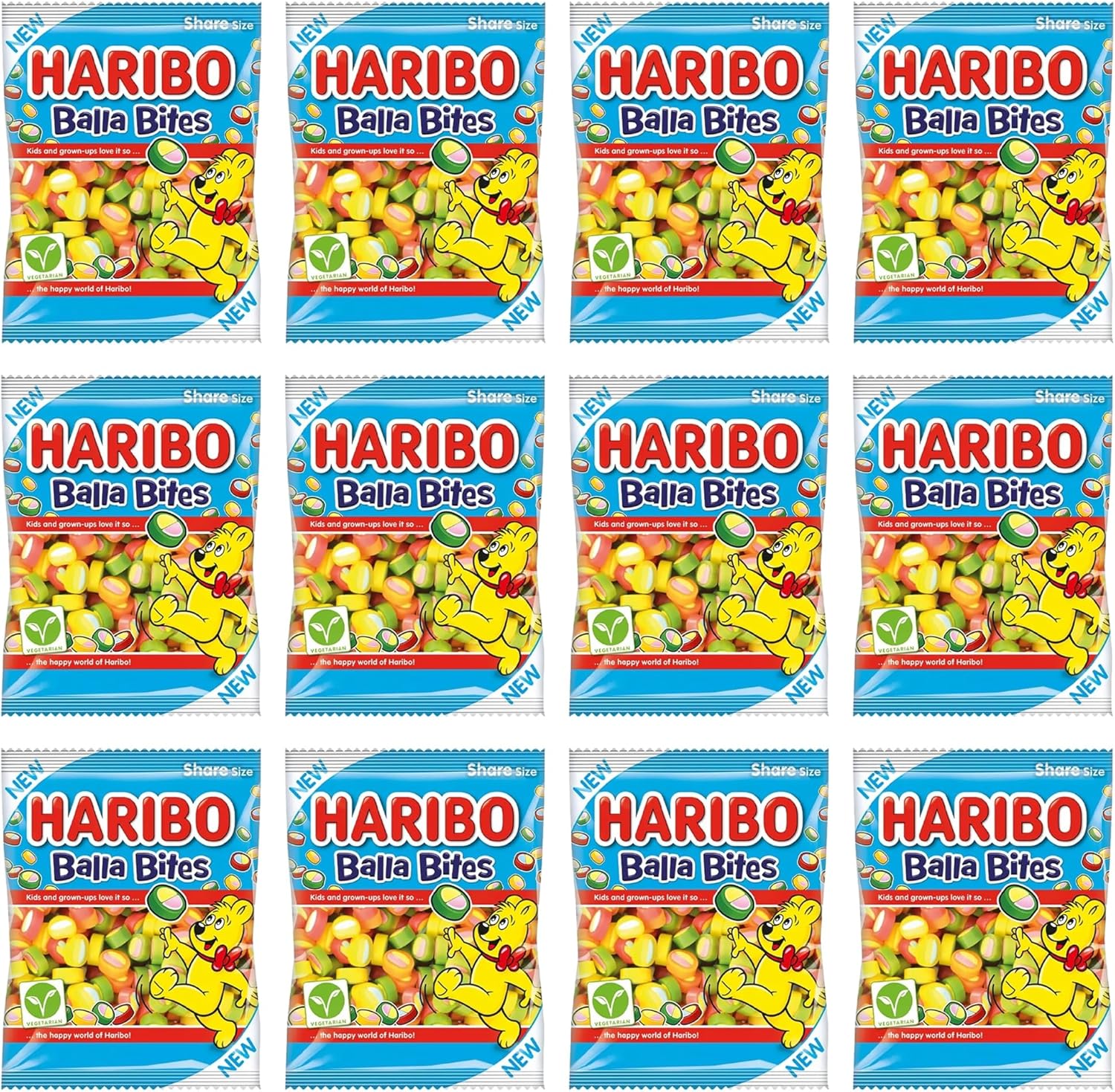 HARIBO Balla Bites Fruit Flavour Gummy Candy, Assorted Fruit Flavours ...