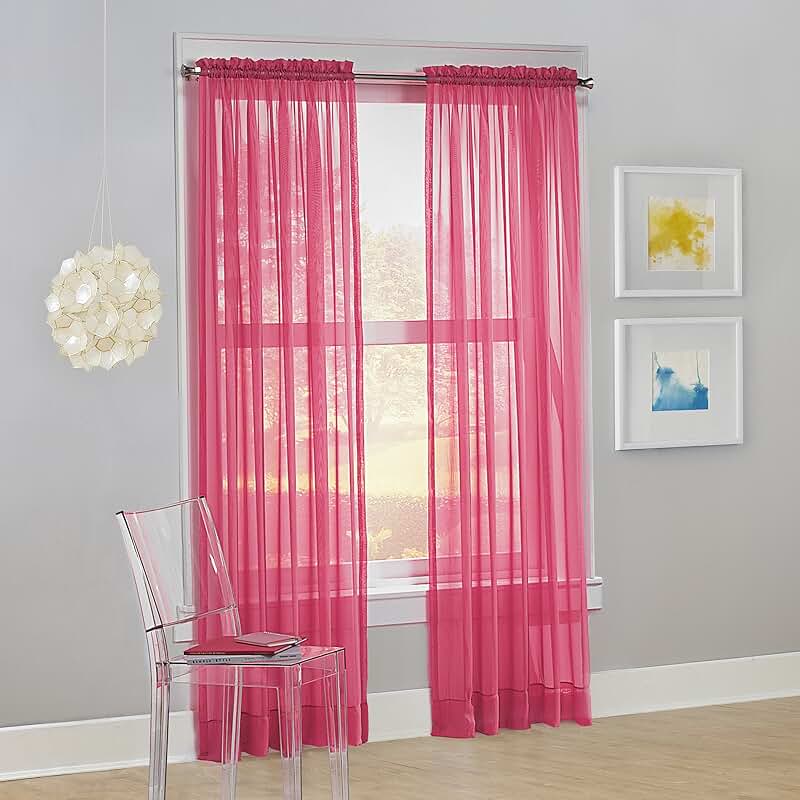 Amazon.com: pink sheer curtains
