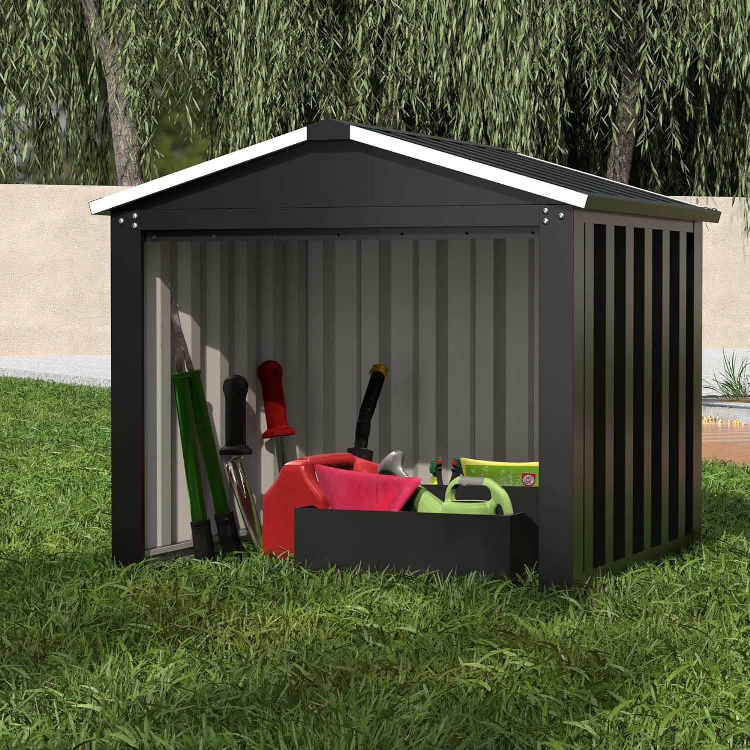 Amazon.com : SUXXAN Metal Outdoor Small Storage Shed 3FT x 3FT, Steel ...