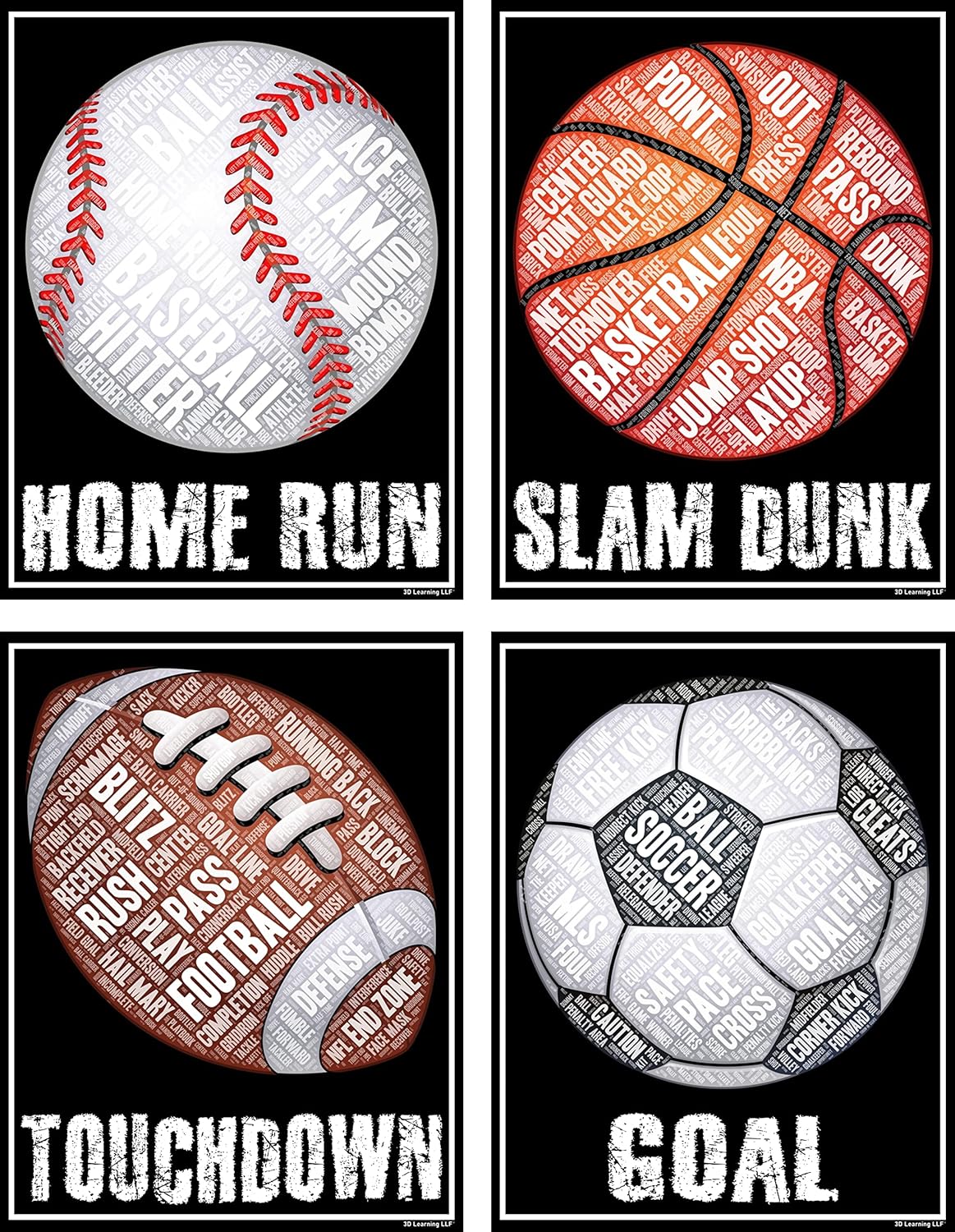 Amazon.com: Sports Wall Art Prints - 8.5 x 11 in. - Sports Theme for ...