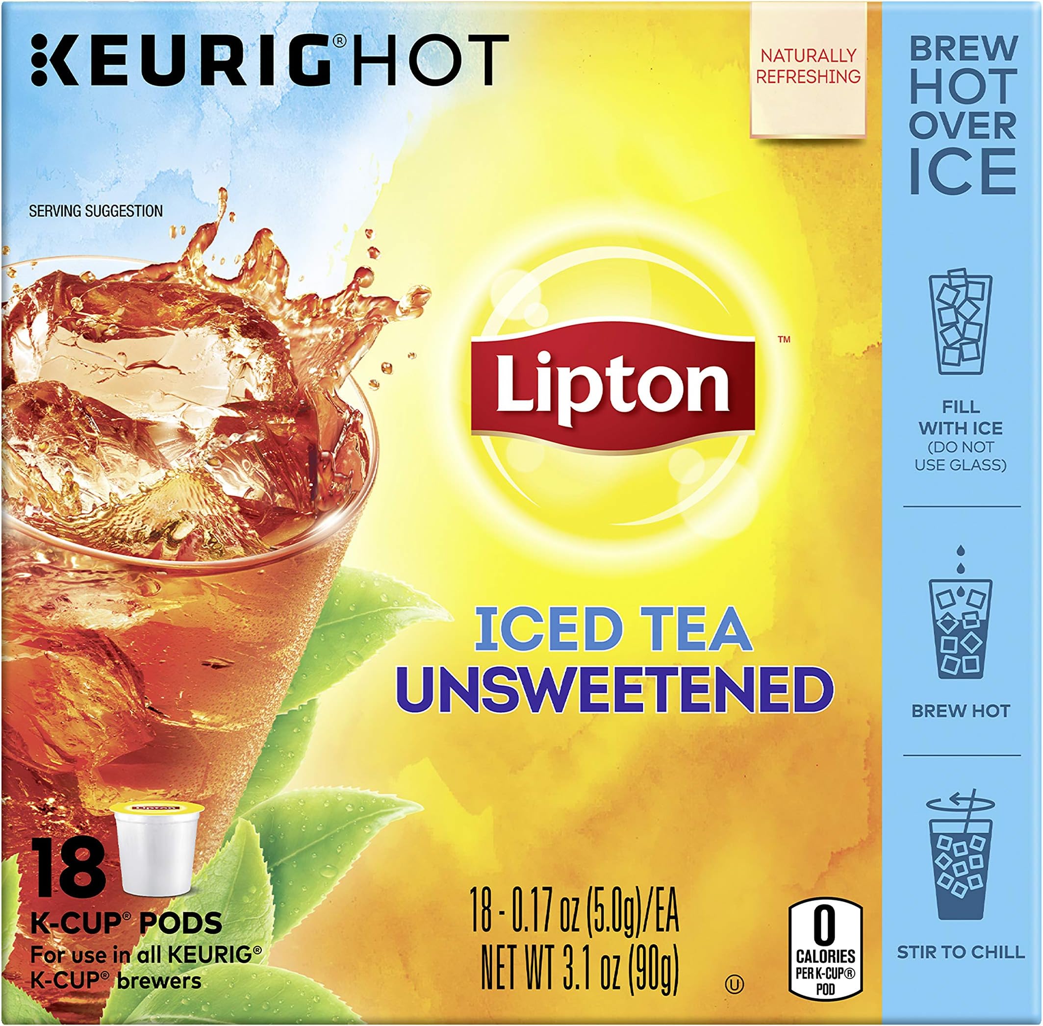 Amazon.com : Lipton Classic Unsweetened Iced Tea K-cups 96ct : Grocery ...
