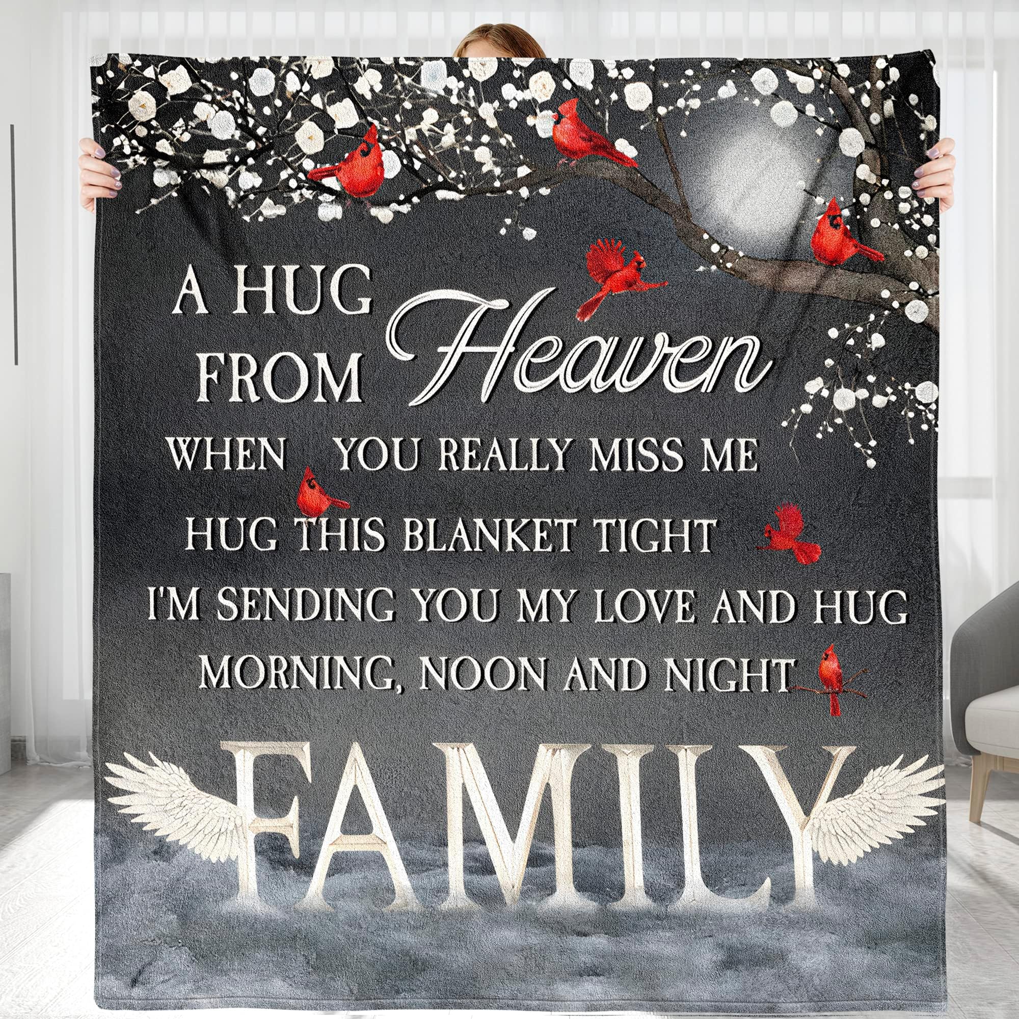 Amazon.com: Macorner Personalized Memorial Photo Blanket - A Hug from ...