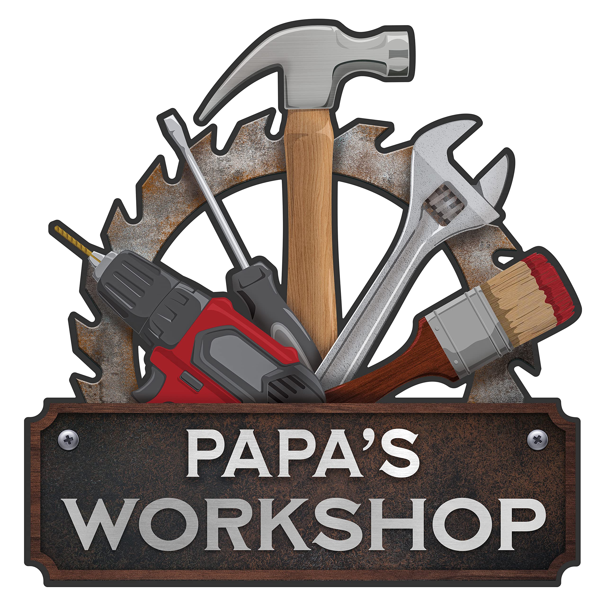 Workshop Toolbox Cutout MDF Wood Sign | Select Color & Size ...