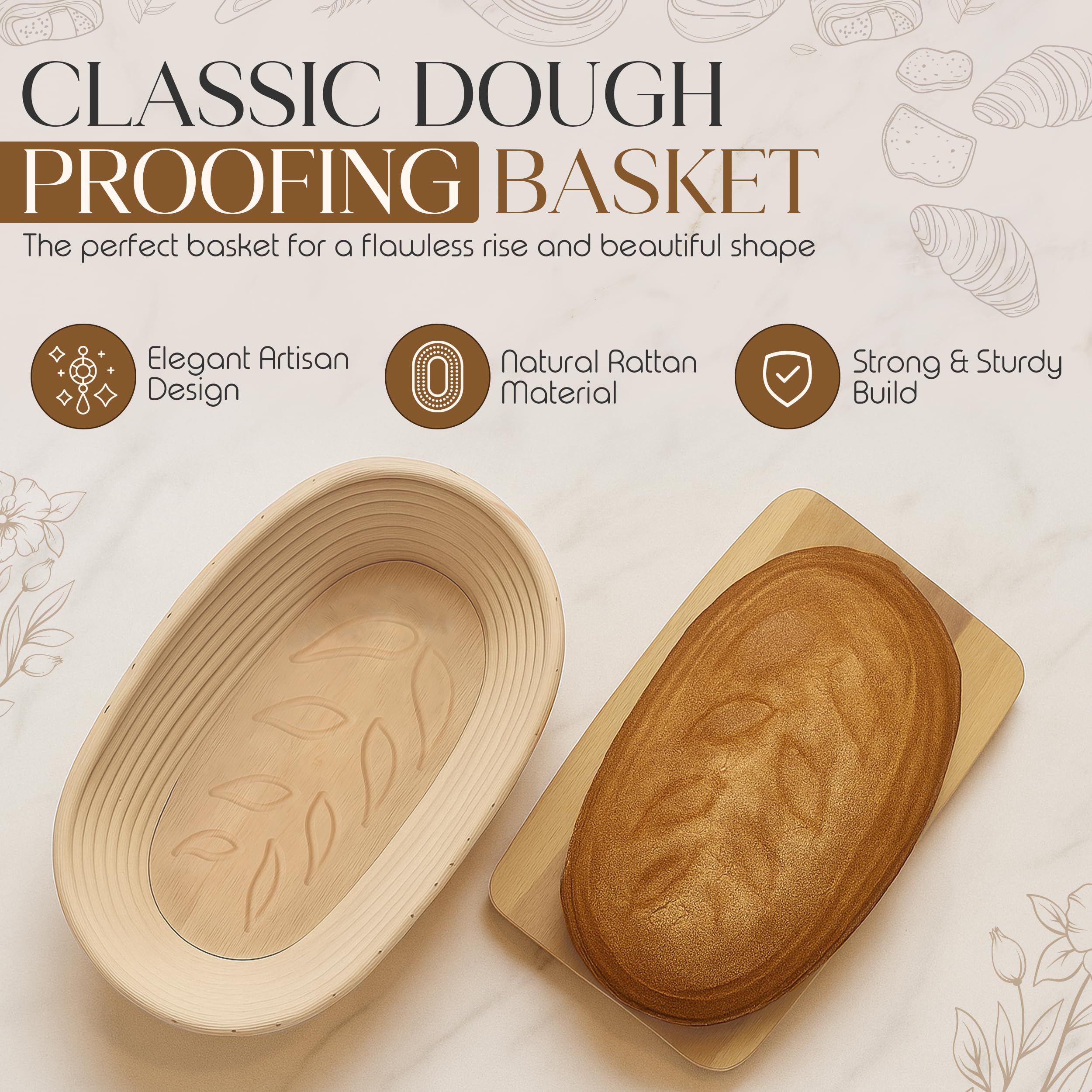 Superbaking Banneton Bread Proofing Basket Kook Banneton Bread Kit ...