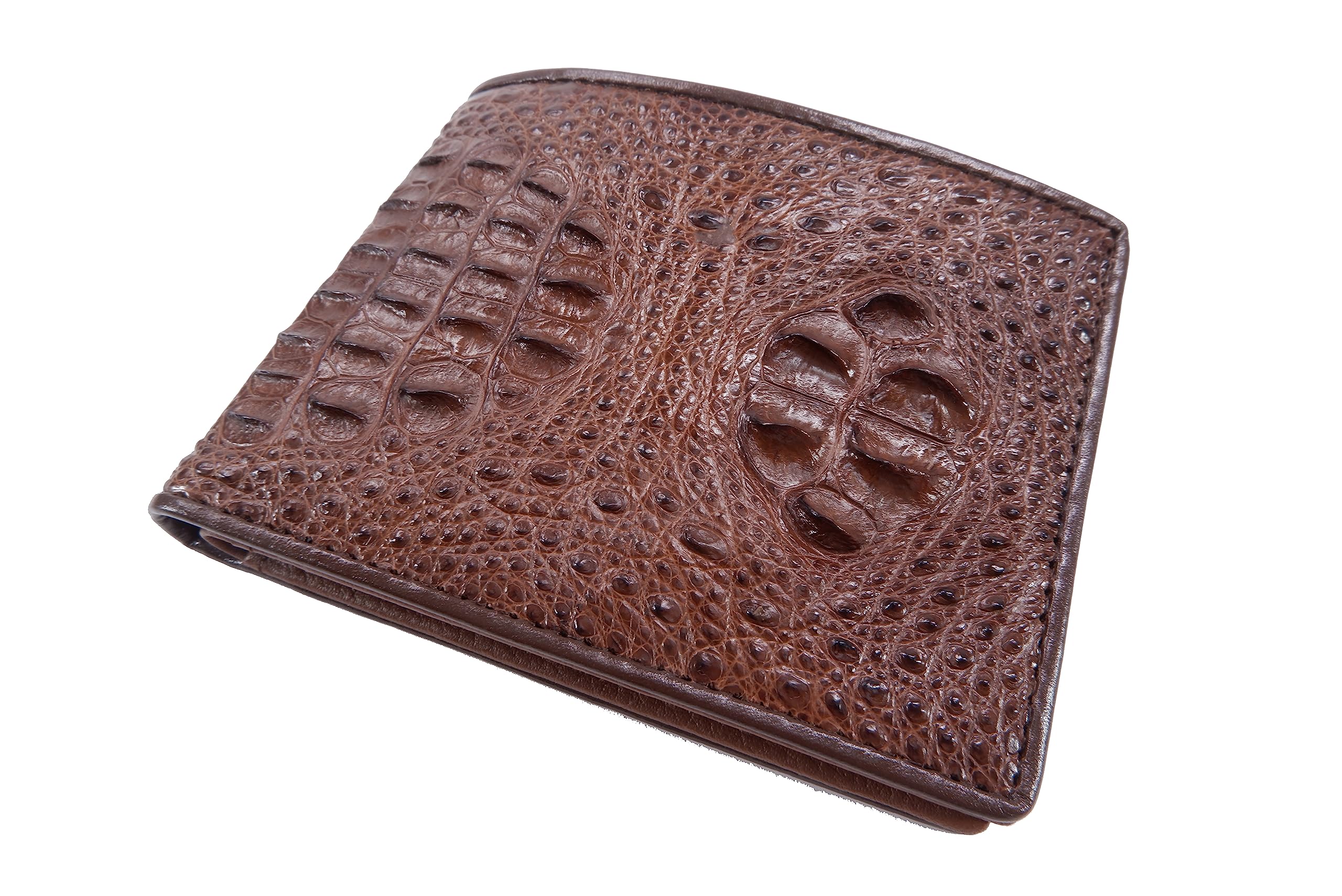 Genuine Crocodile Alligator Full Hornback Skin Leather Soft Bifold ...