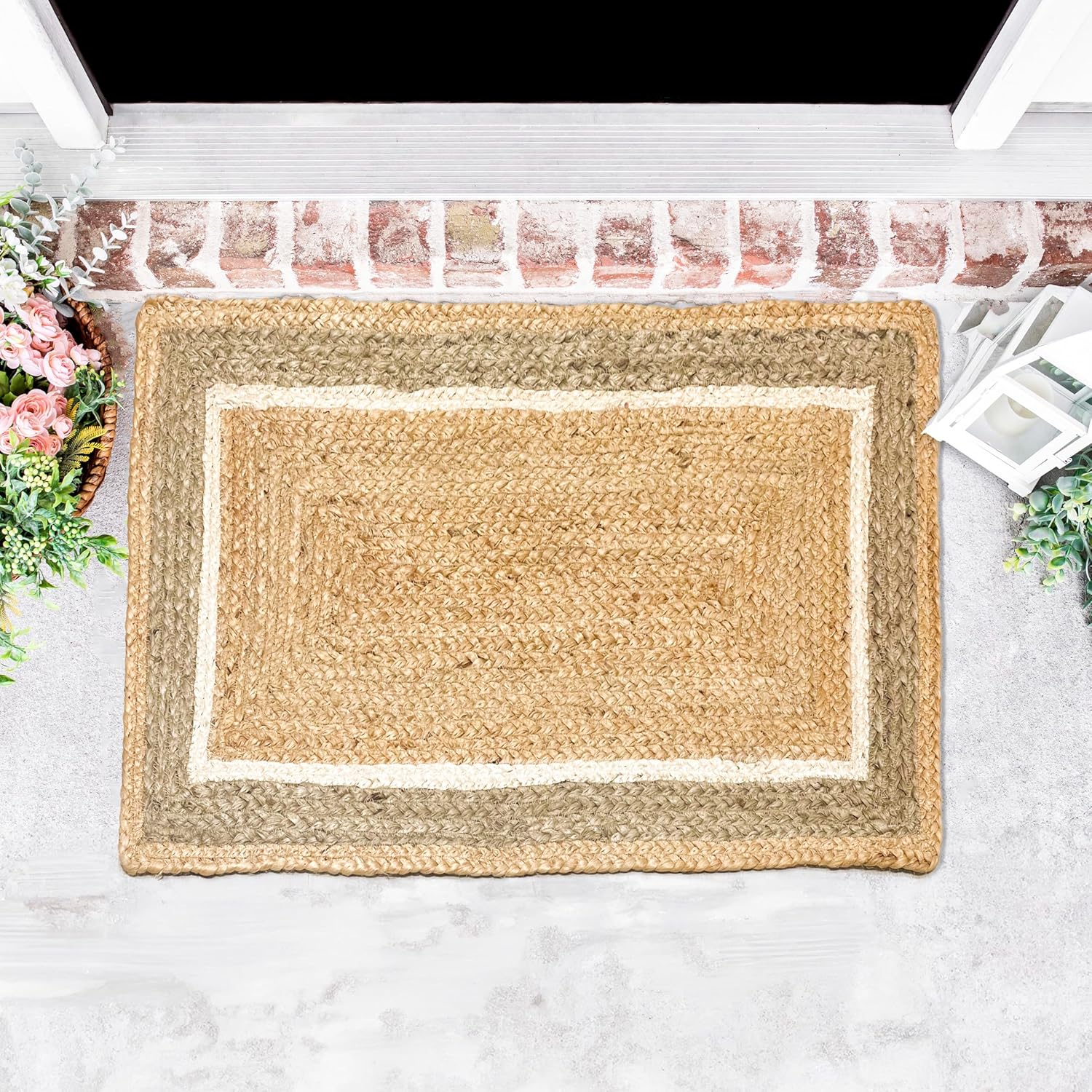 Amazon.com: Chardin home Hand Woven Natural Jute Braided Rug -17x29 ...