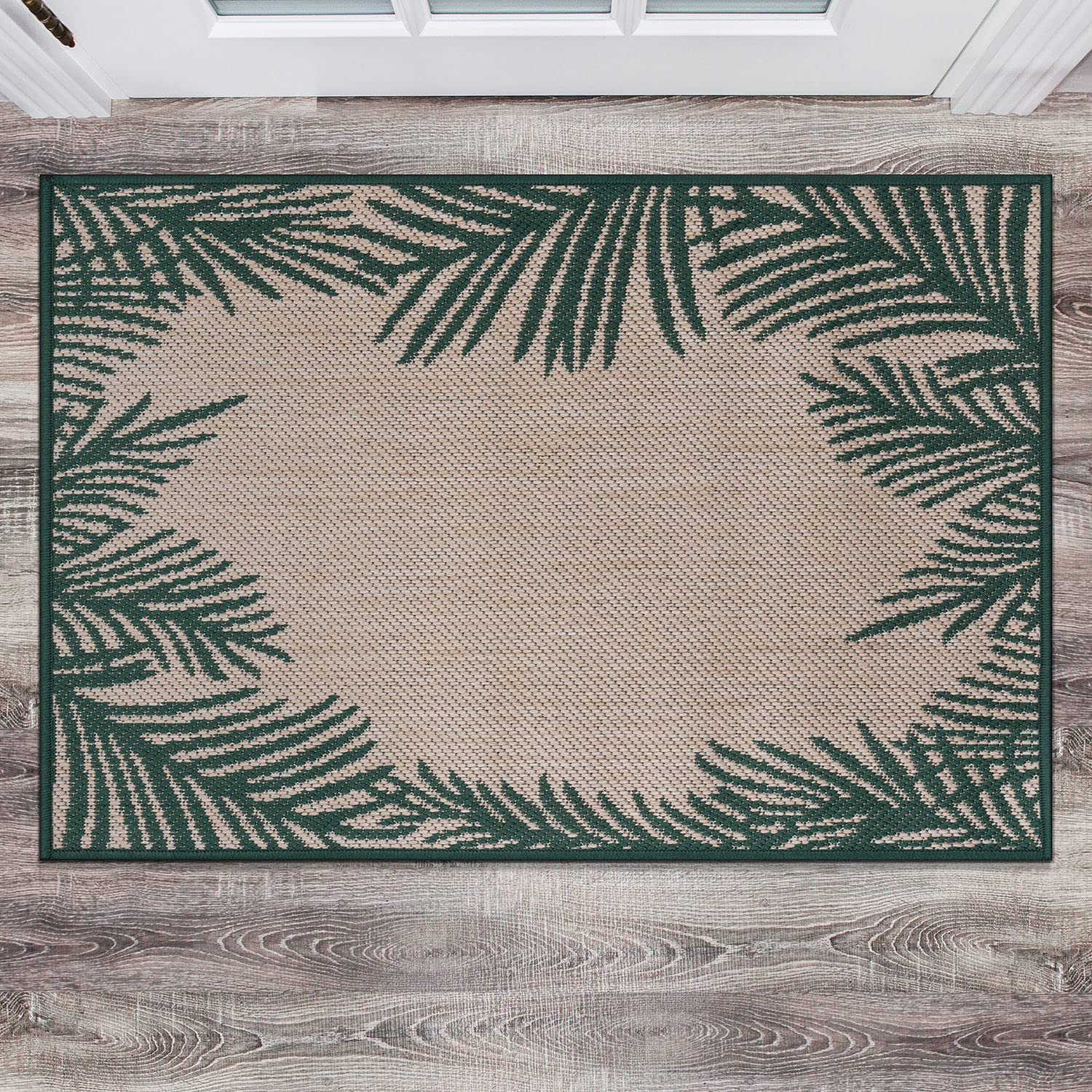 Amazon.com: Rugshop Tropical Floral Palm Leaves Textured Flat Weave ...