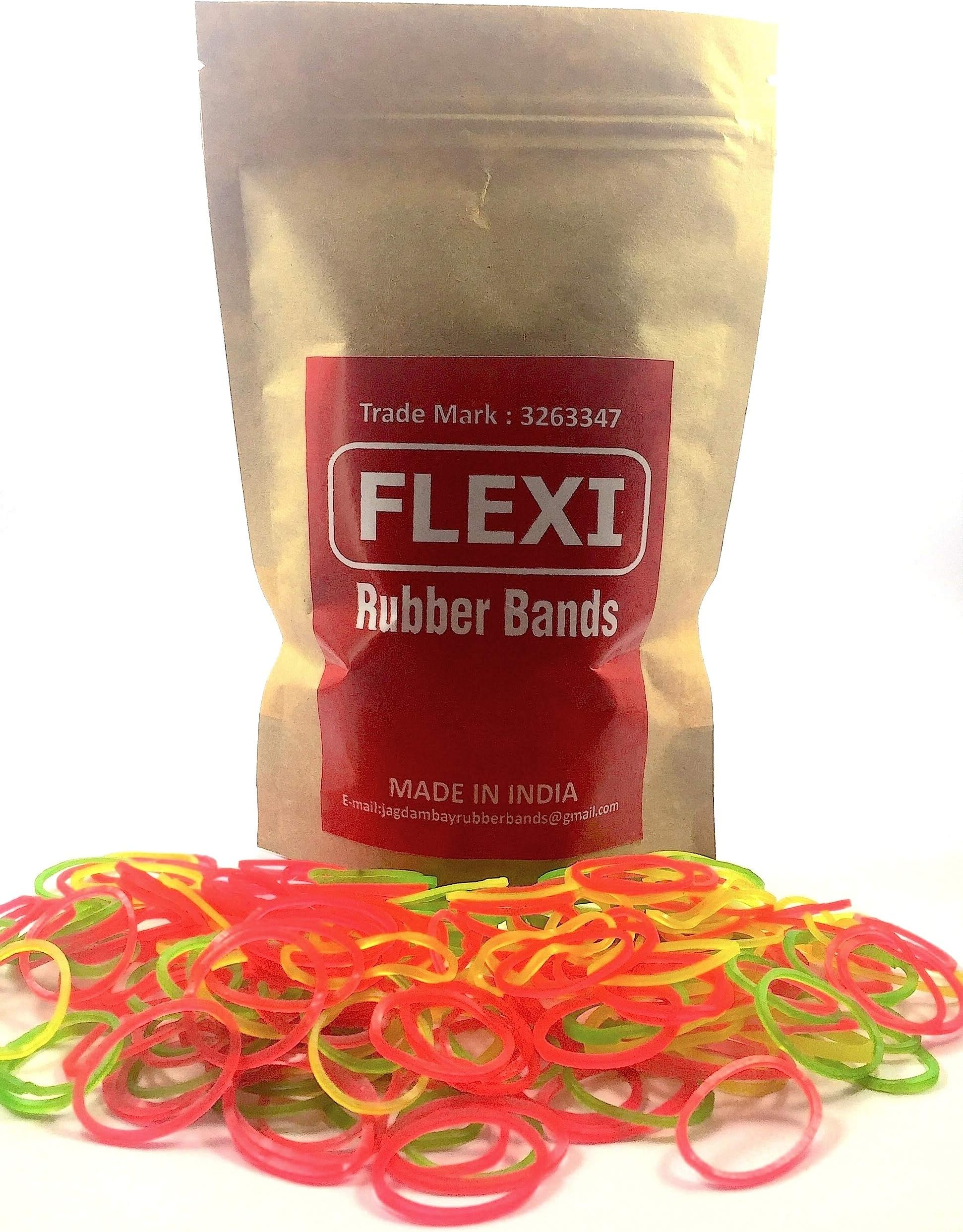 DOMSTAR Nylon Rubber Band for Office Use in 6 assorted sizes with 6 ...