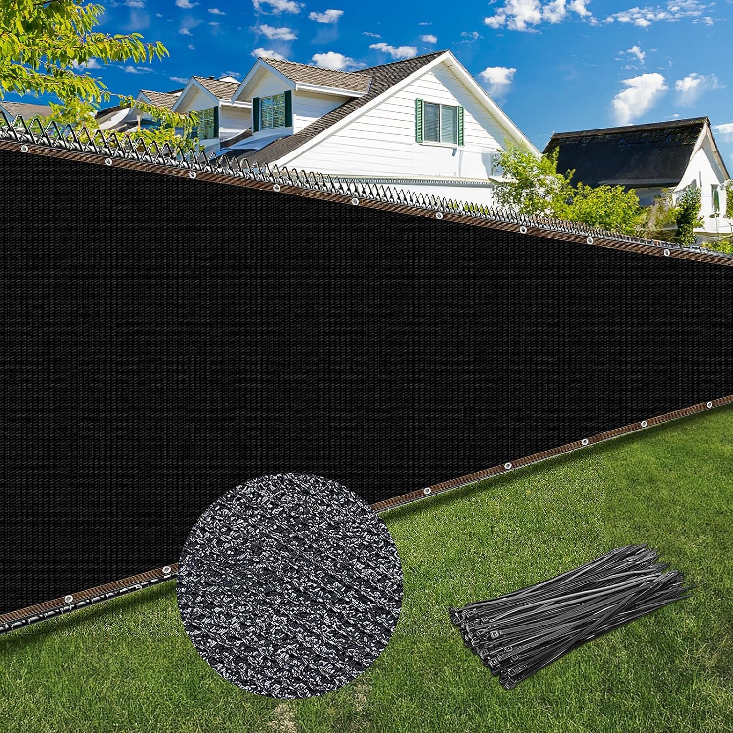 Privacy Screen Fence, 1.2 m x 15 m Heavy Duty Mesh Fence Net Cover with ...