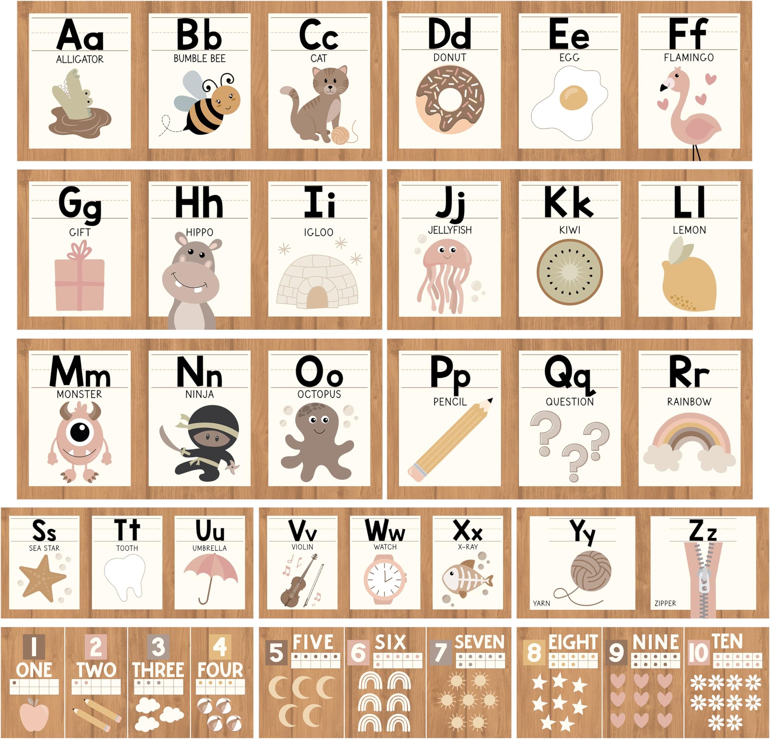 Amazon.com: Hadley Designs Alphabet for Classroom Wall - ABC Letters ...