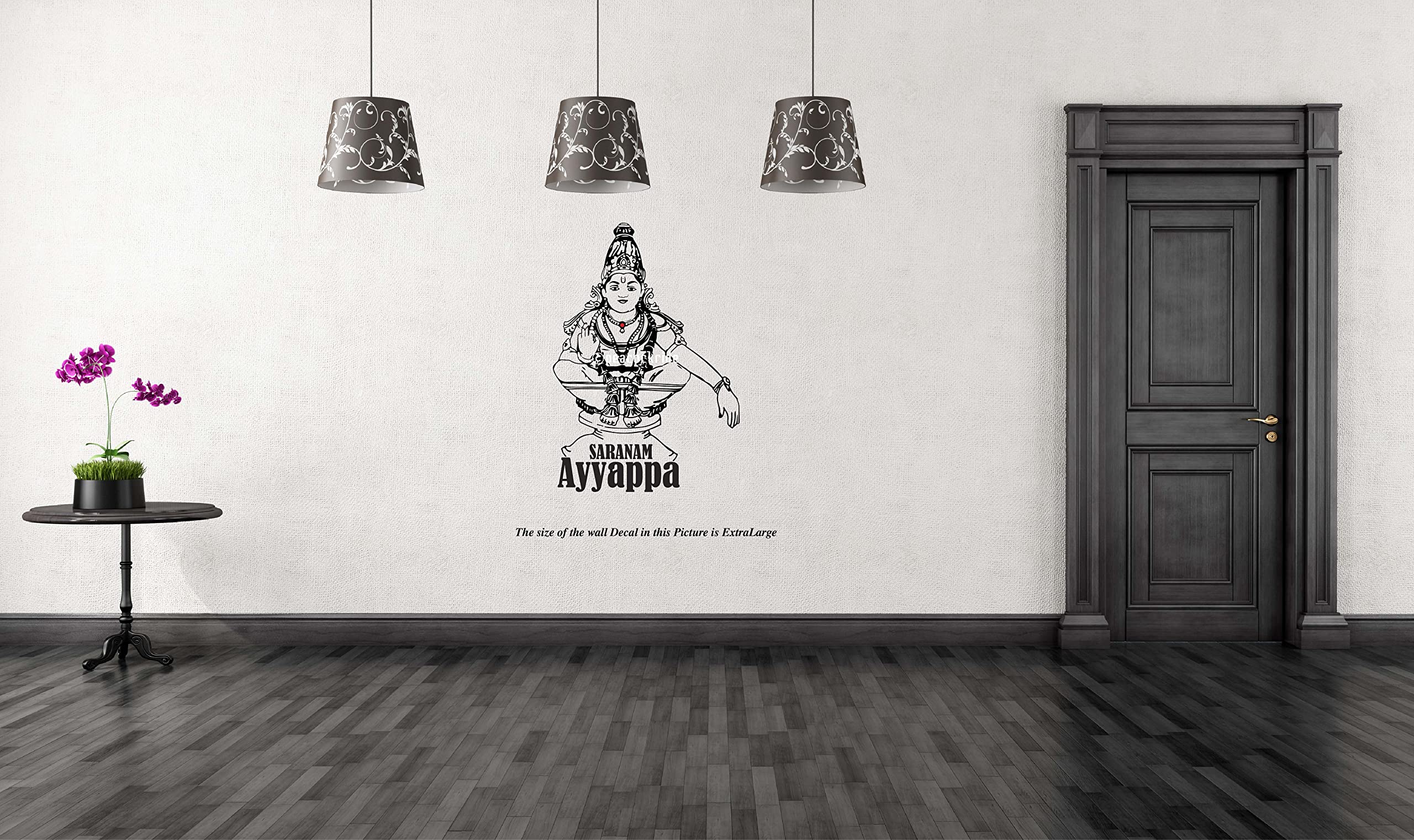 Lord Ayyappa In Black And White Color