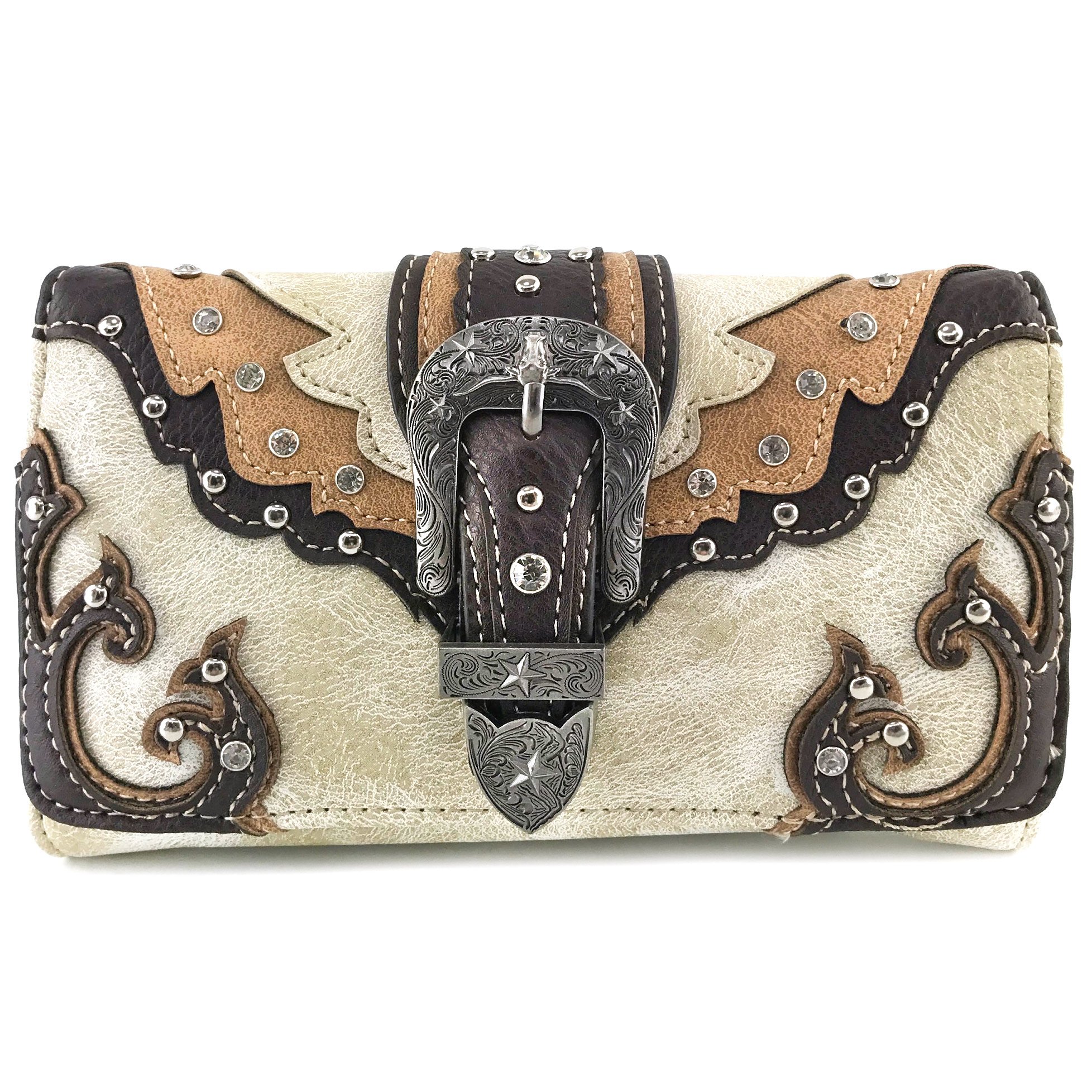 Justin West Longhorn Texas Star Tooled Buckle Shoulder Handbag Purse ...