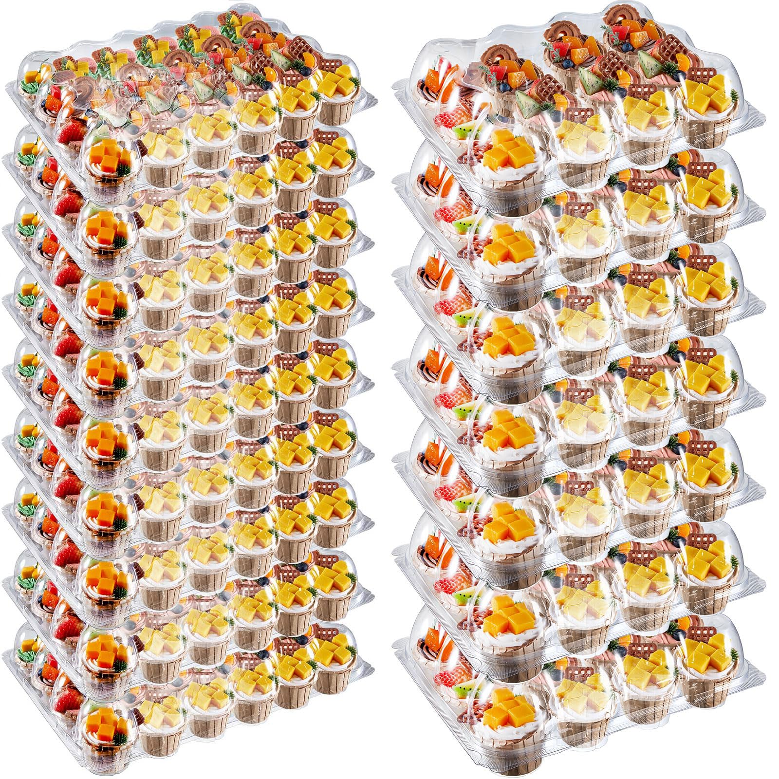 50 Pack Cupcake Boxes Bulk 12 Count 24 Count Standard Cupcake ...