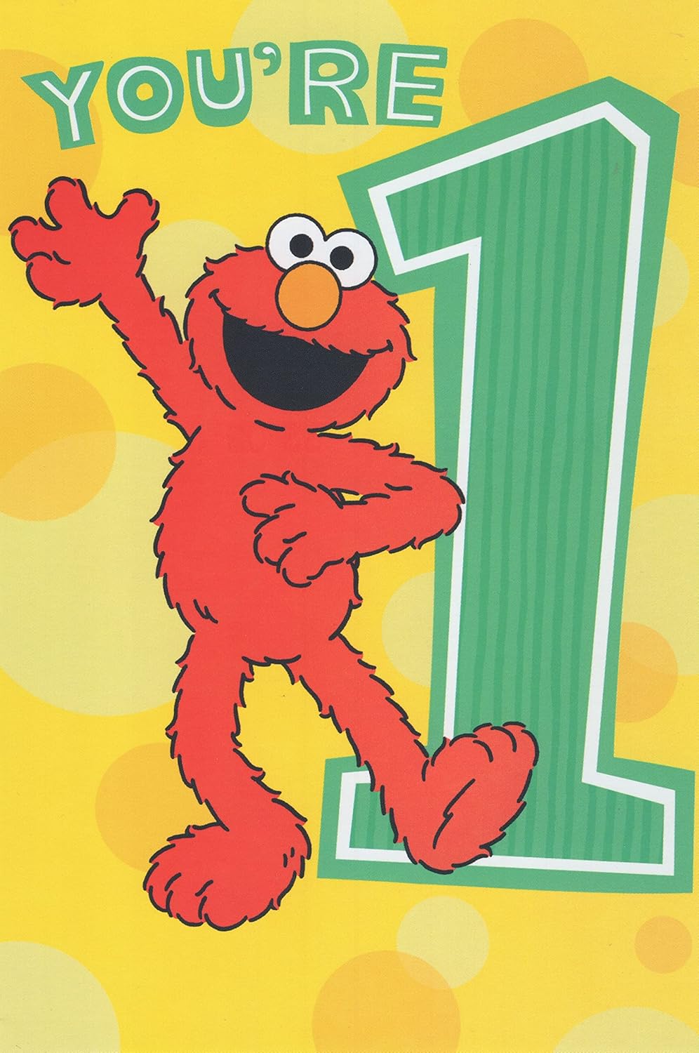 Amazon.com : Heartline Elmo Happy 1st First Birthday Card (Age 1 ...