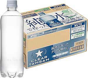 Amazon.co.jp: Sapporo Clear Tansan Labelless, 23.6 fl oz (600 ml) x 24 Bottles (Former Delicious ...