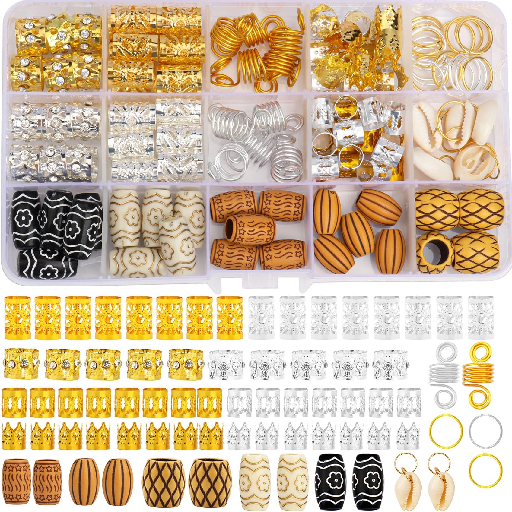 Amazon.com : 133 PCS Hair Jewelry for Braids Locs Dreadlock Accessories ...