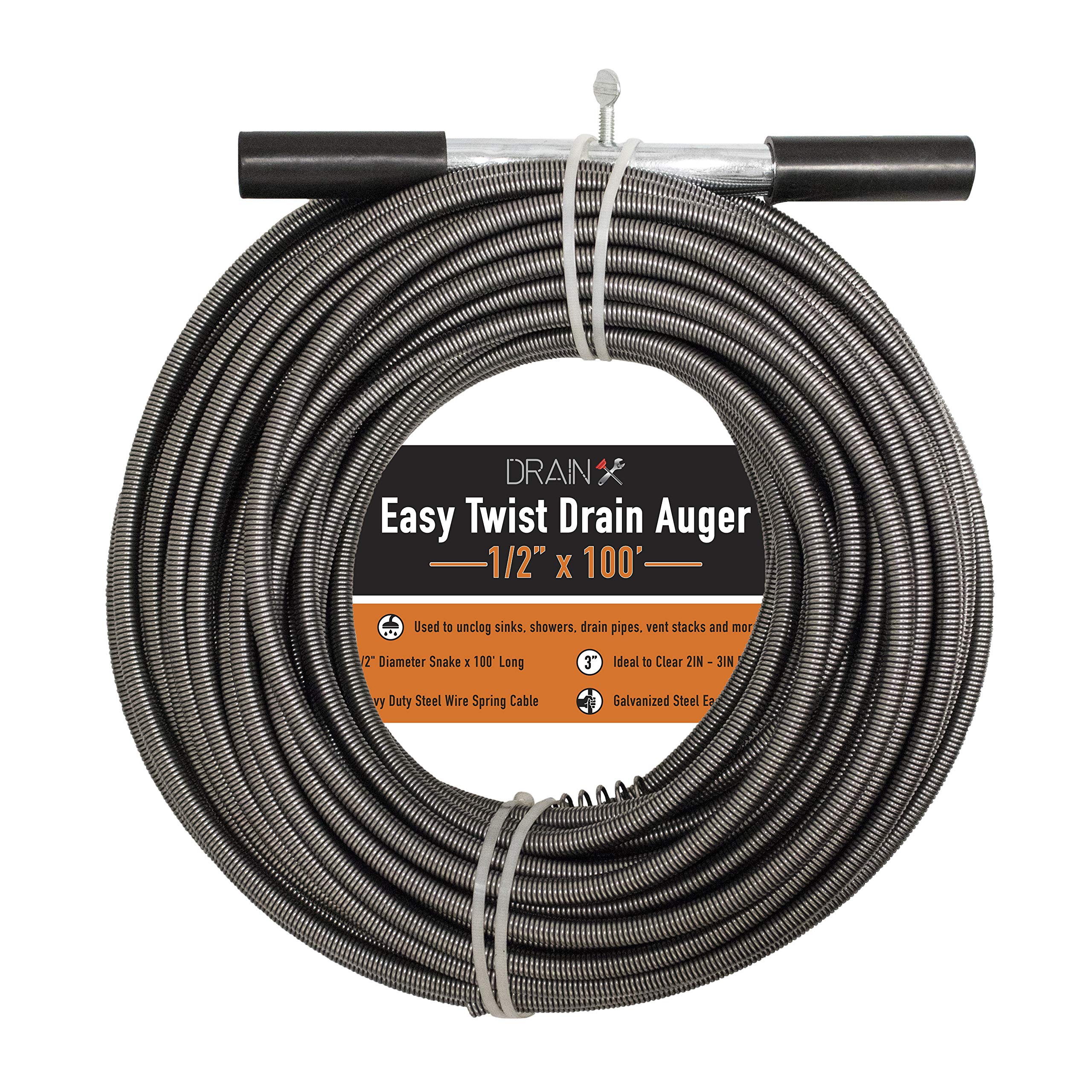 Drainx Easy Twist Drain Auger | Flexible Plumbing Cables for Cleaning ...