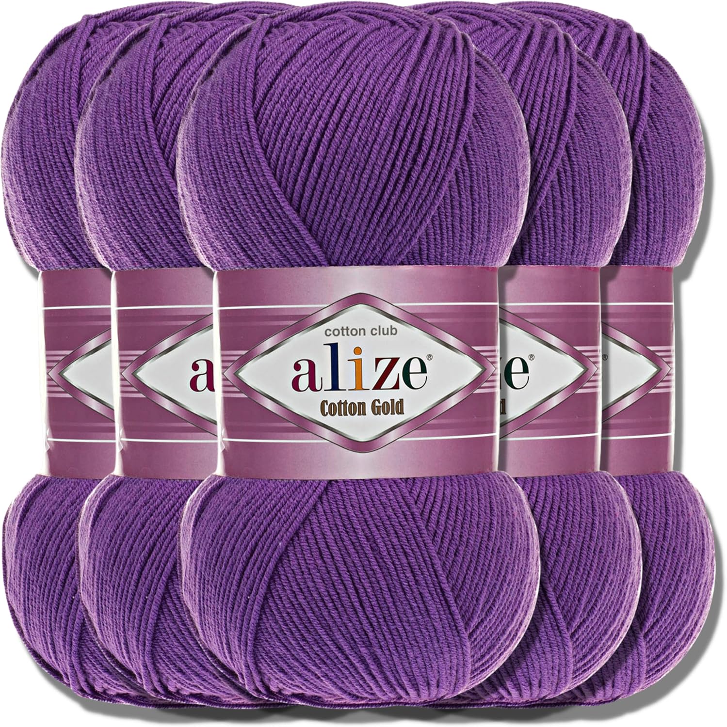 Alize 5 x 100 g Cotton Gold Turkish Premium Wool Cotton and Acrylic ...