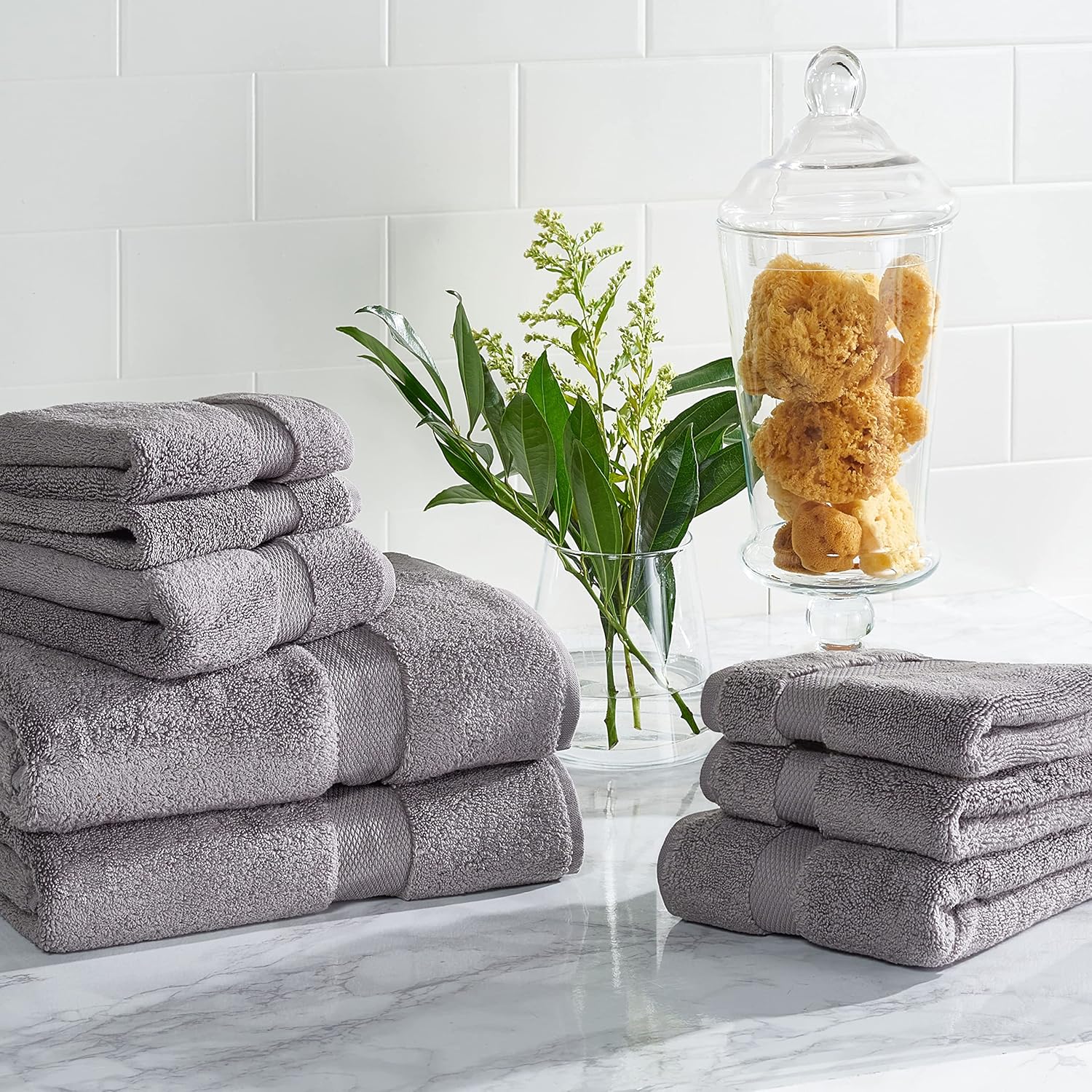 Amazon.com: SAFAVIEH Home Collection Super Plush Grey 100% Cotton 8 ...