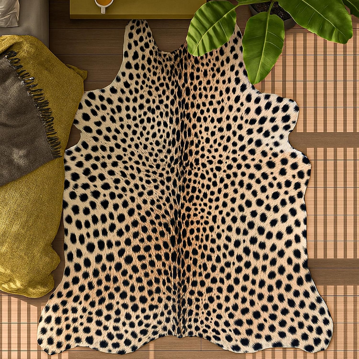 Amazon.com: Drydiet 5.25ft x 7.55ft Leopard Rug Cheetah Print Rugs Faux ...