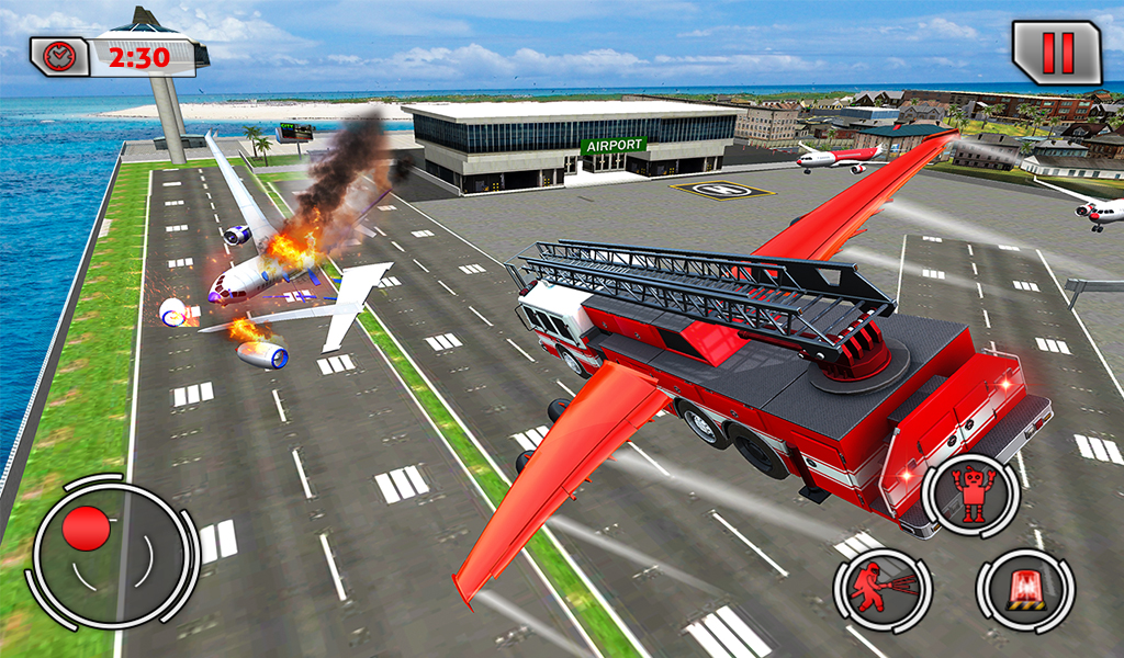 Flying Fire Truck Robot Transform City Rescue Simulator Games For Free ...