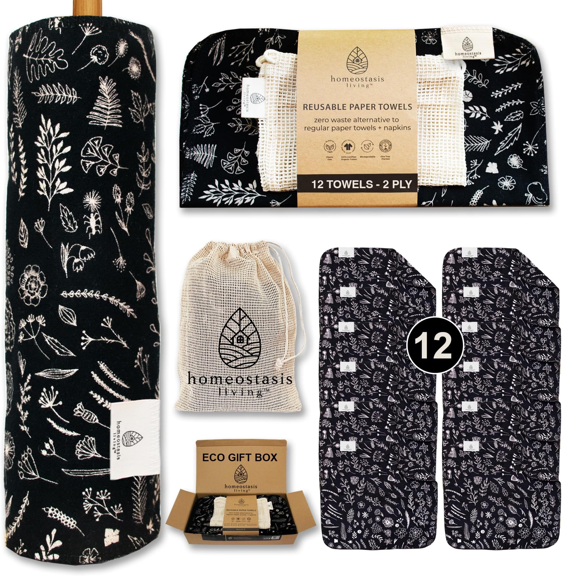 Amazon.com: Paperless Towels Roll Washable Cotton Cloth, Reusable Paper ...