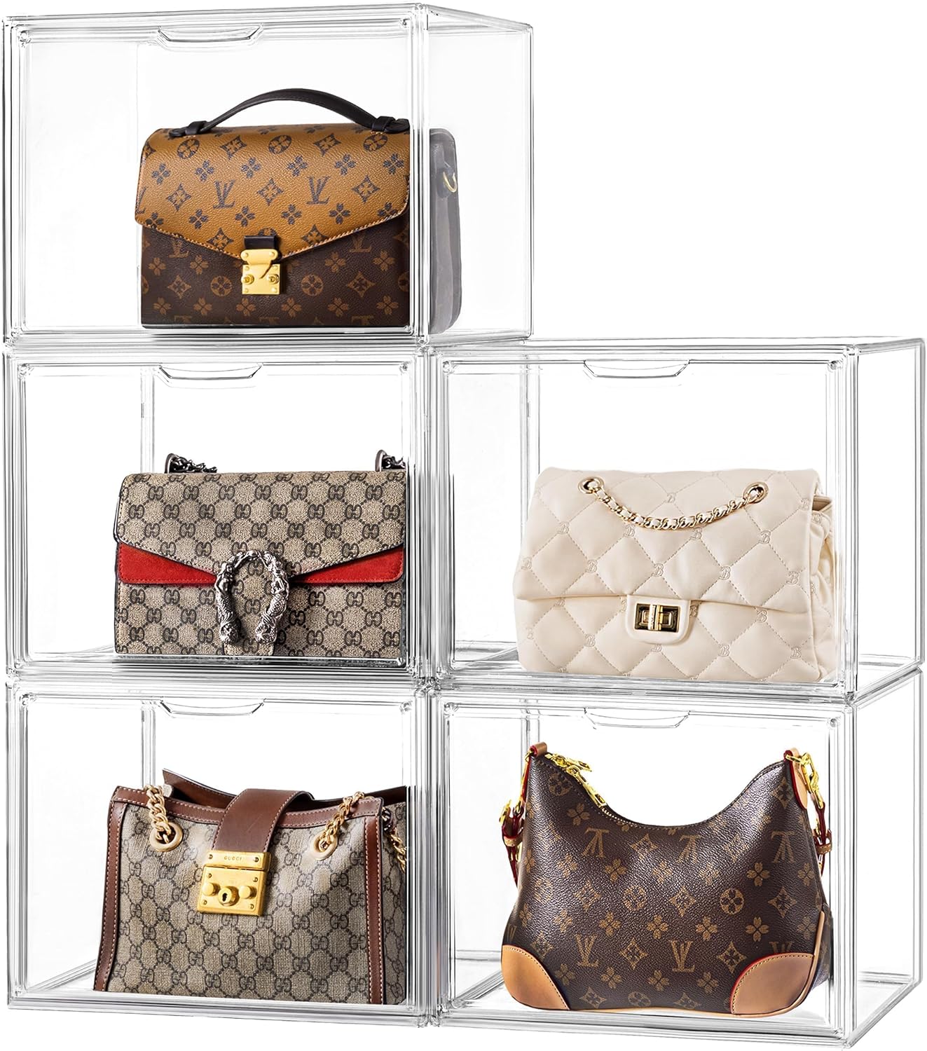 Amazon.com: HBlife 5 Pack Purse Storage Organizer for Closet, Large ...