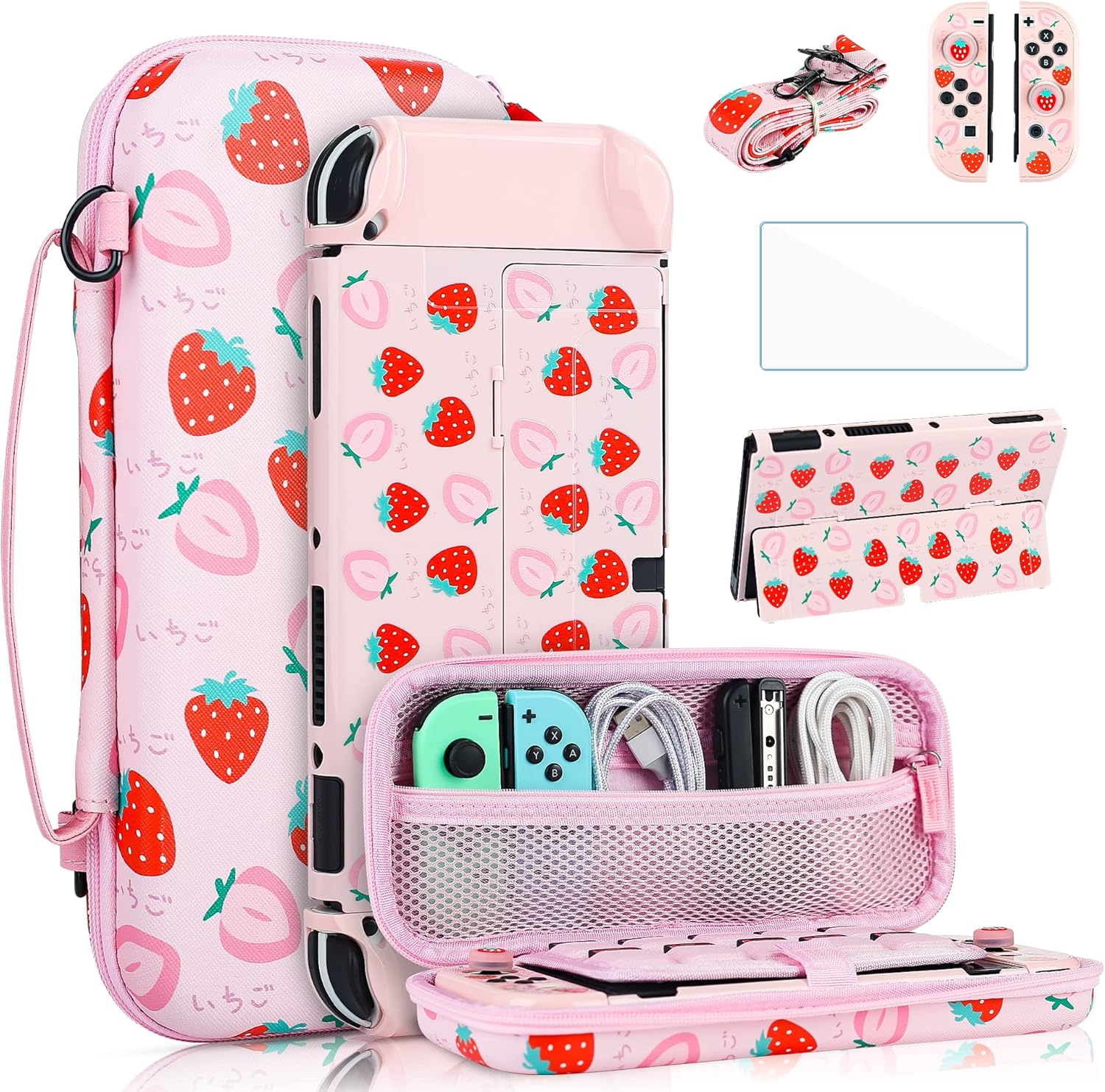 Amazon.com: FANPL Cute Carrying Case for Nintendo Switch OLED, Pink ...