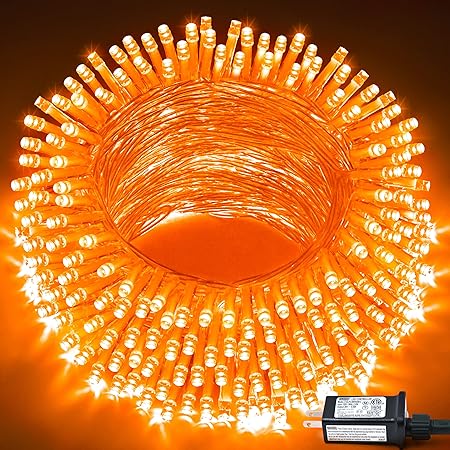 Amazon.com : JMEXSUSS 100 LED Orange String Lights, 8 Modes Orange ...