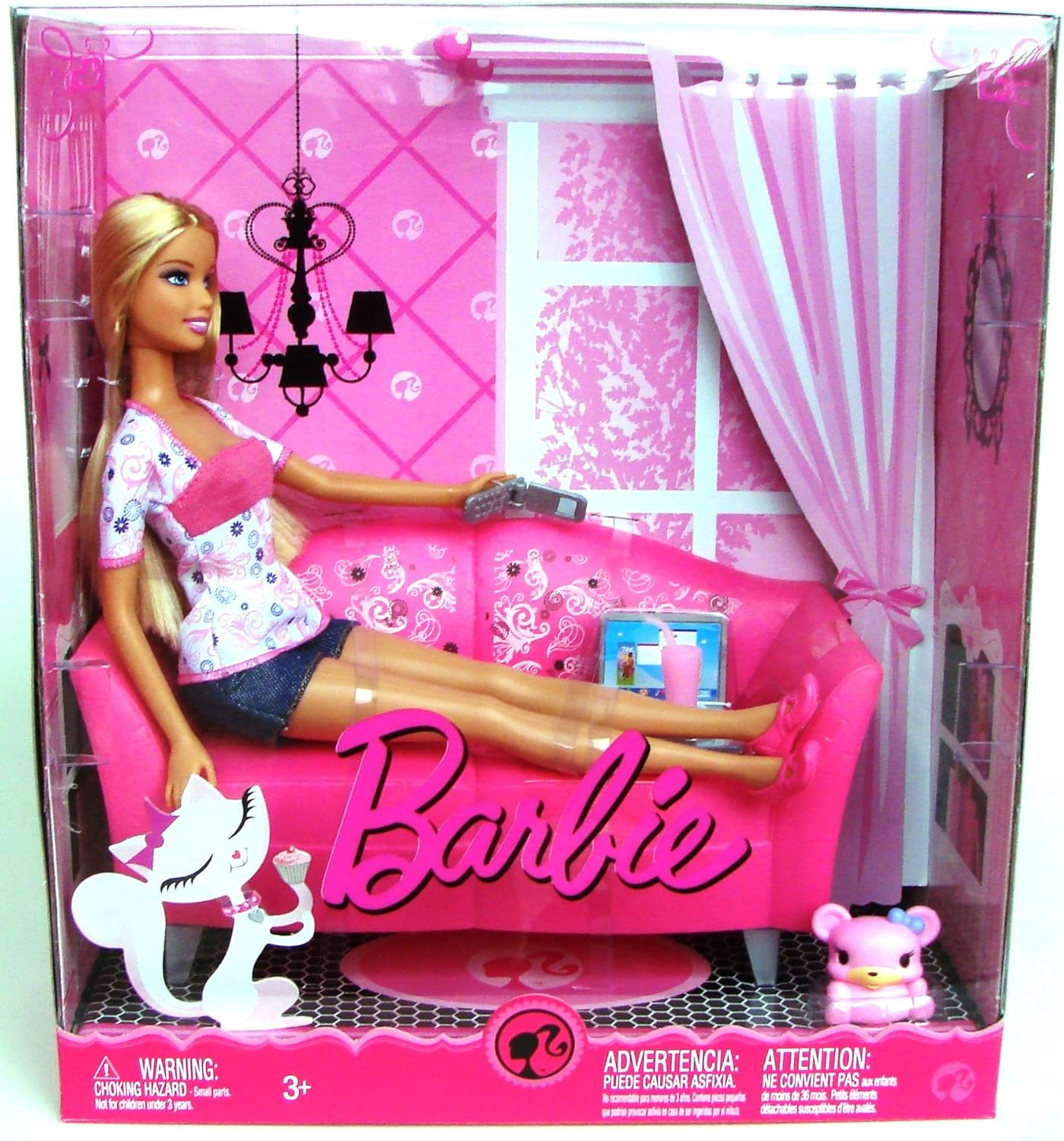 Amazon.co.jp: Barbie Think Pink Sofa and Barbie Doll : おもちゃ