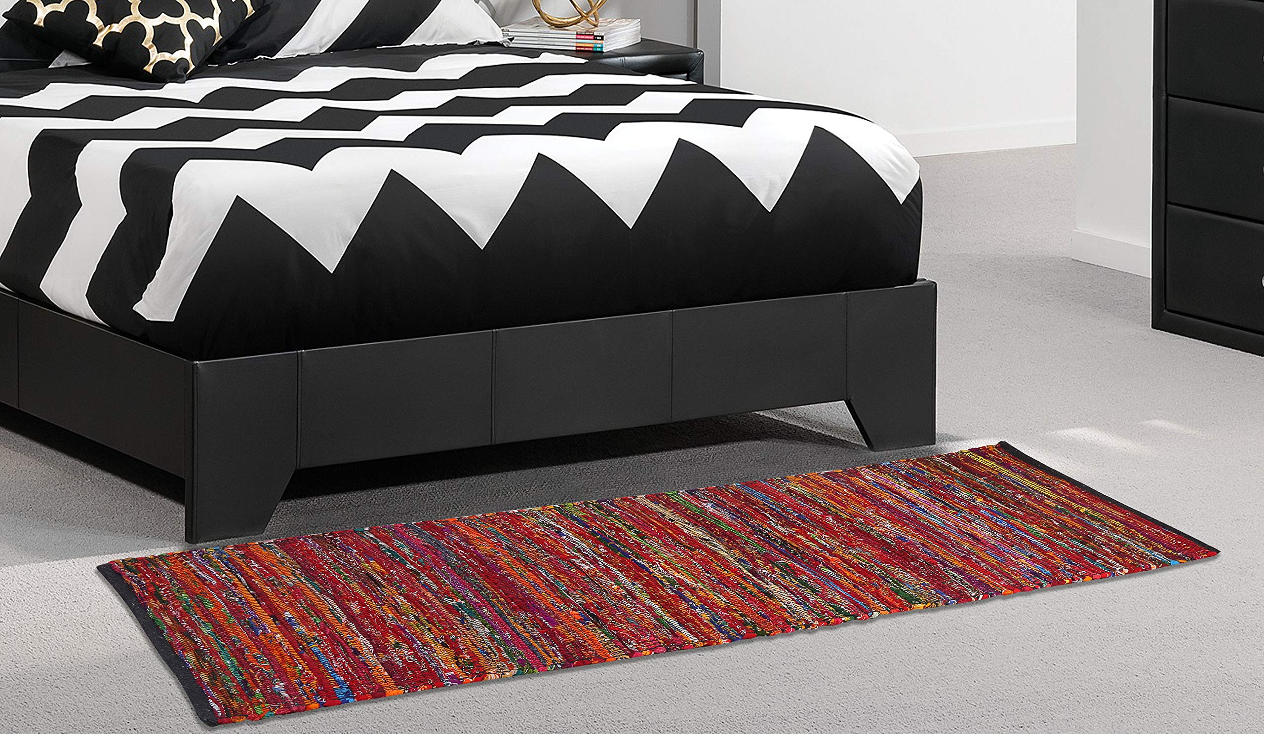 Ramanta Home Cotton Multi Chindi Bed Runner Rugs 24x72 inch Multi Color ...