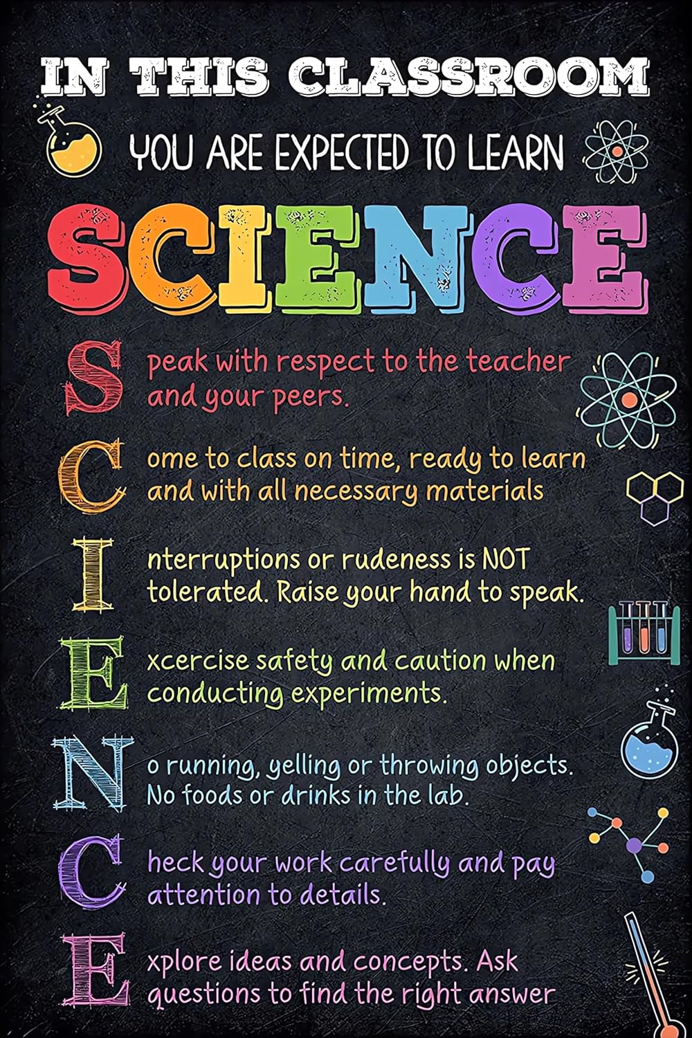 Science Class Rules Poster in This Classroom You Are Philippines | Ubuy
